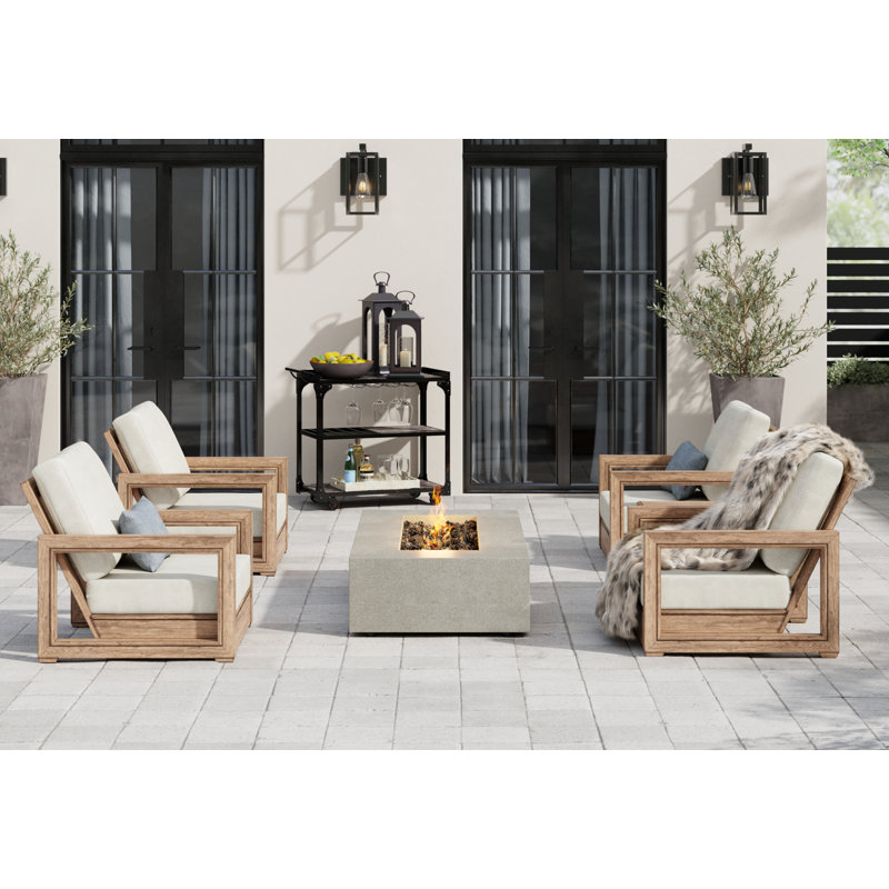 Greyleigh™ Geneva Rectangle Concrete Propane Fire Pit Table by Jensen ...