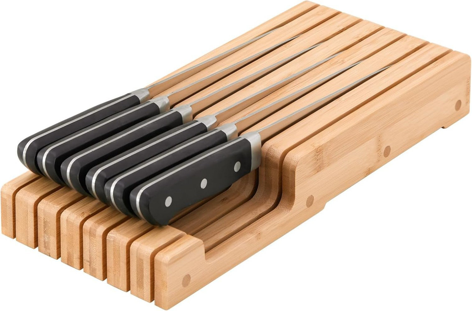 xinchentong Bamboo Knife Block And In-Drawer Storage, Display Stand And ...