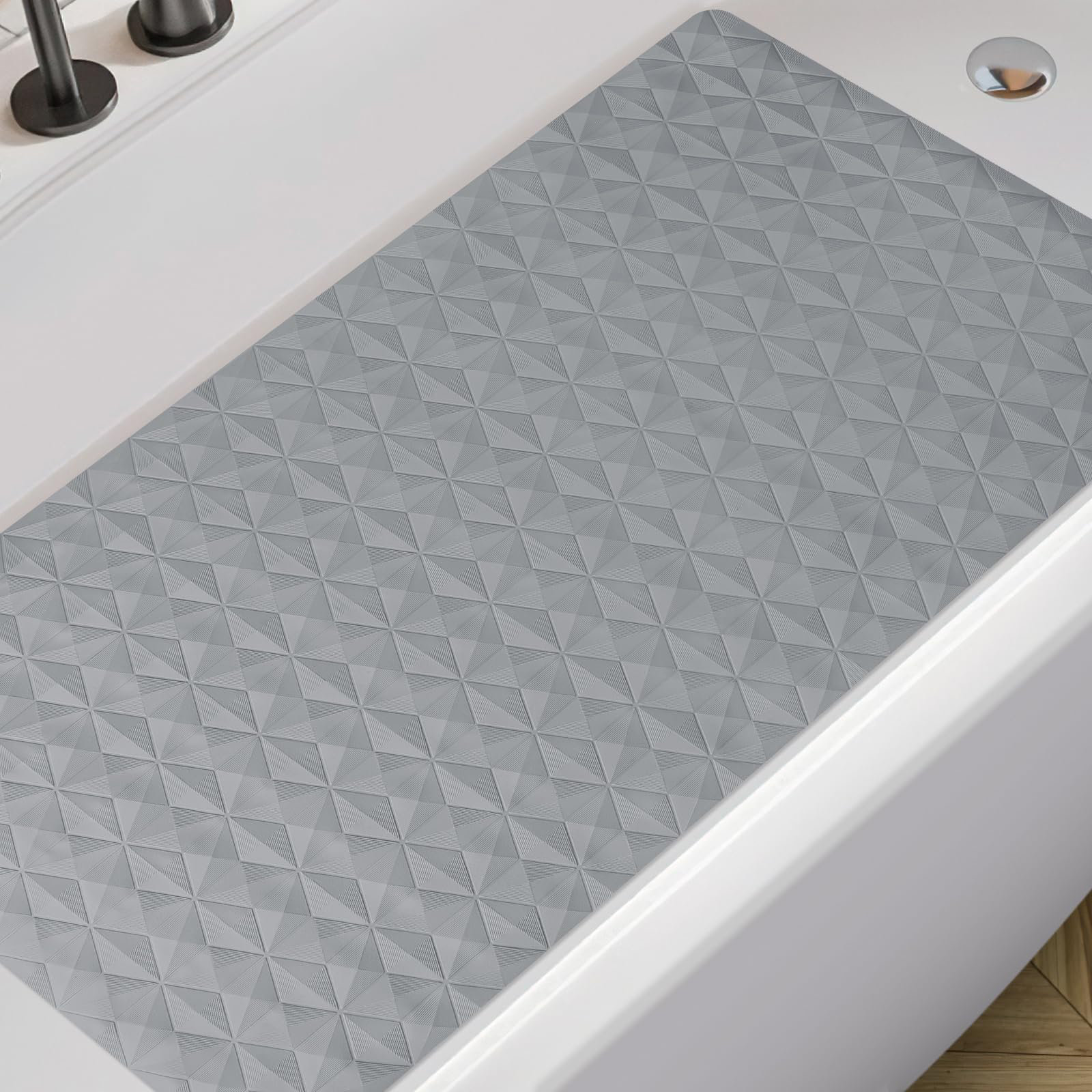 Ivy Bronx Non-Slip Bath Mat For Bathtub And Shower - Natural Rubber Mat ...