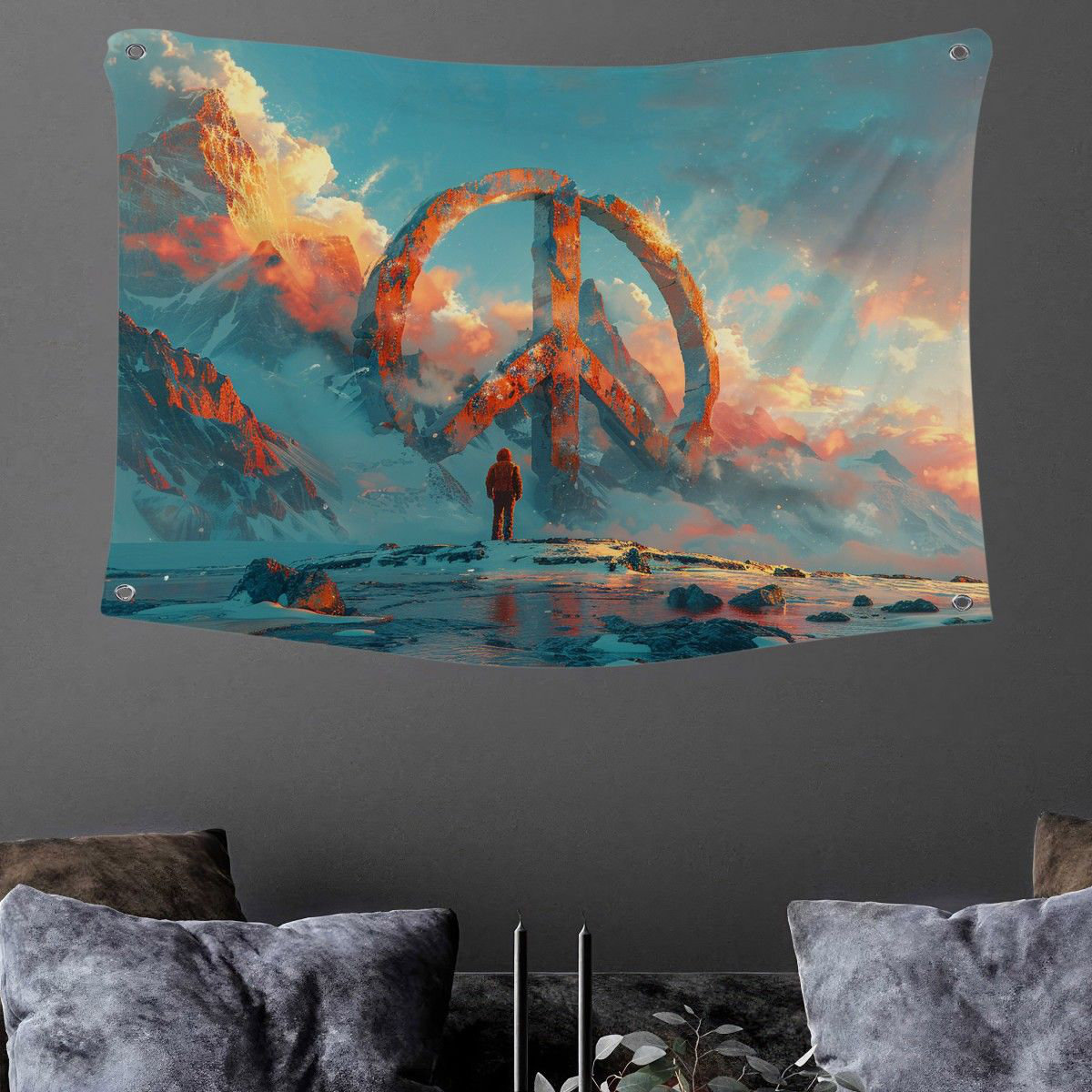 East Urban Home Peace Symbol Wall Tapestry - Symbolic Wall Decor | Wayfair