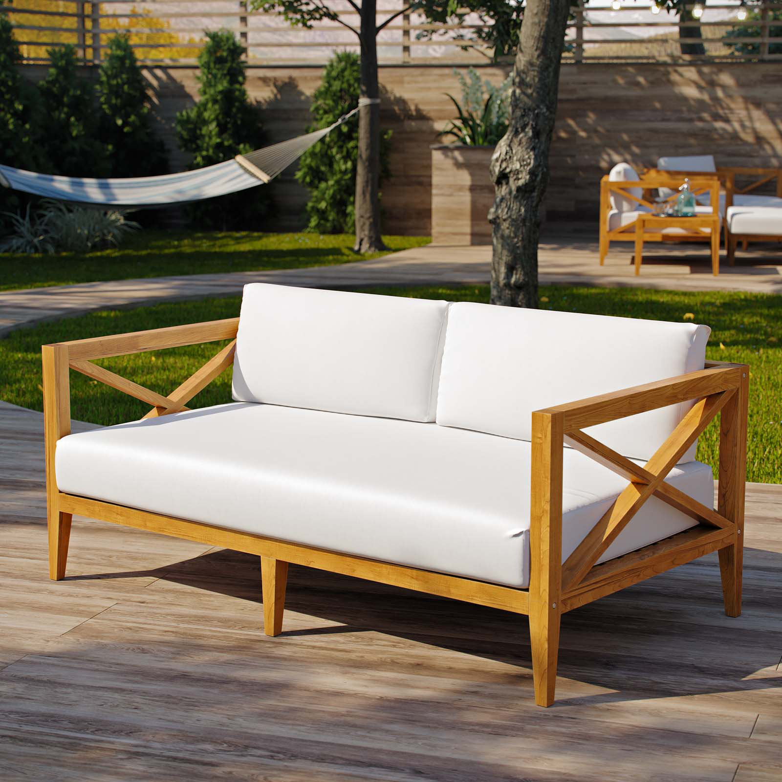 Modway Northlake Outdoor Patio Premium Grade A Teak Wood Sofa by Modway ...