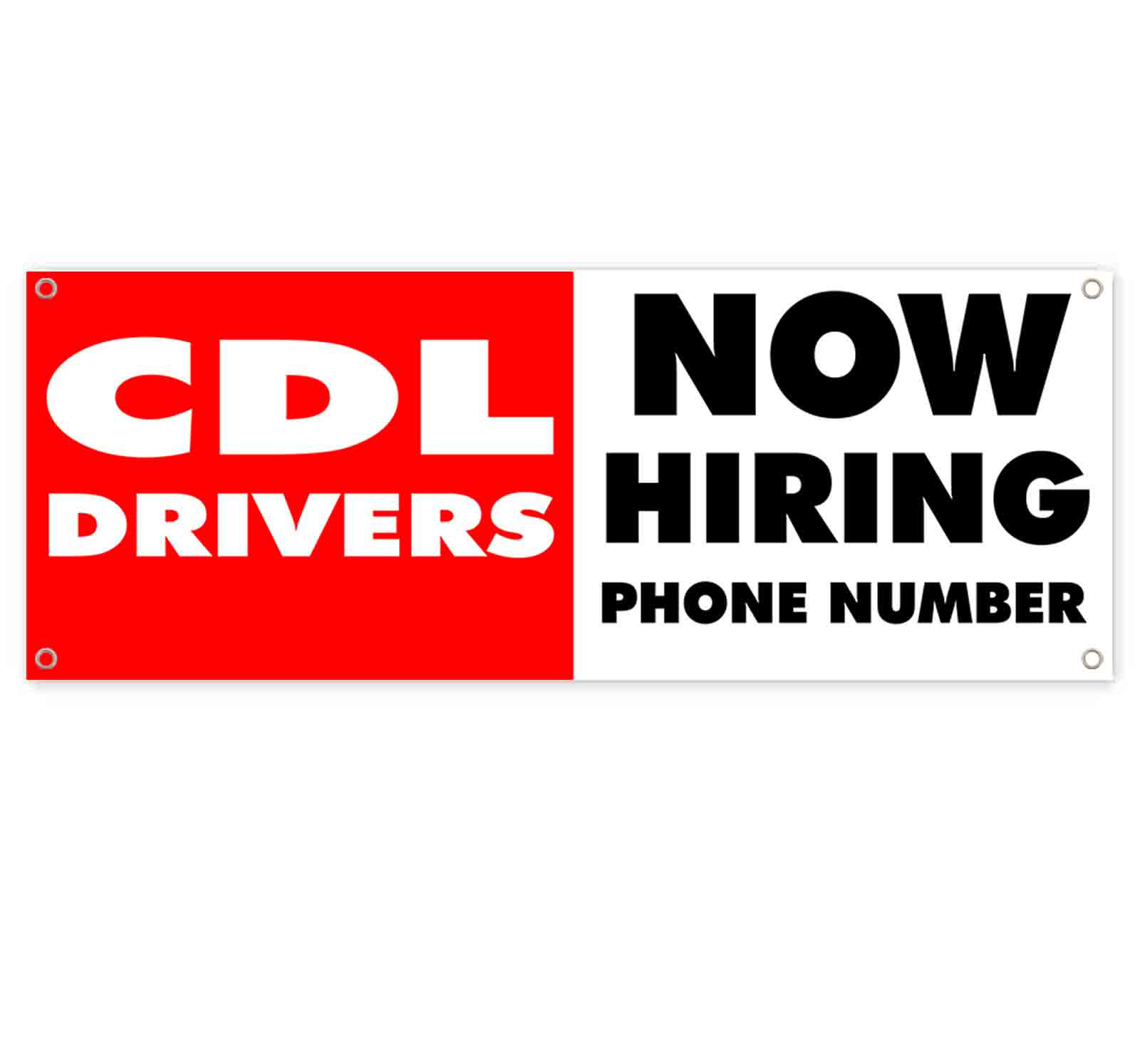 Trinx Jaremy Now Hiring CDL Drivers Banner 13 oz Non-Fabric Heavy-Duty ...