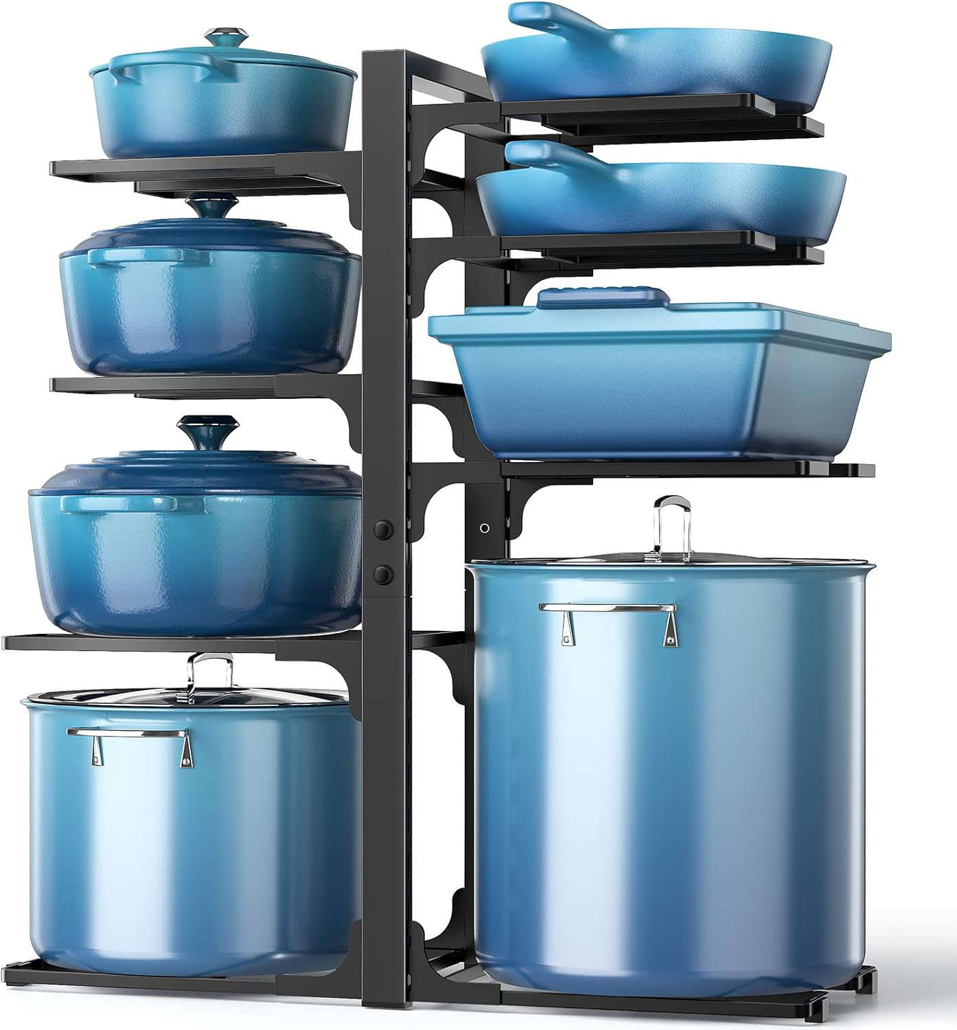 KOGBEL Pot And Pan Organizer: Rack Cabinet, Organizer Of 8 Layer Heavy Duty 120 Lb Pot Rack ...