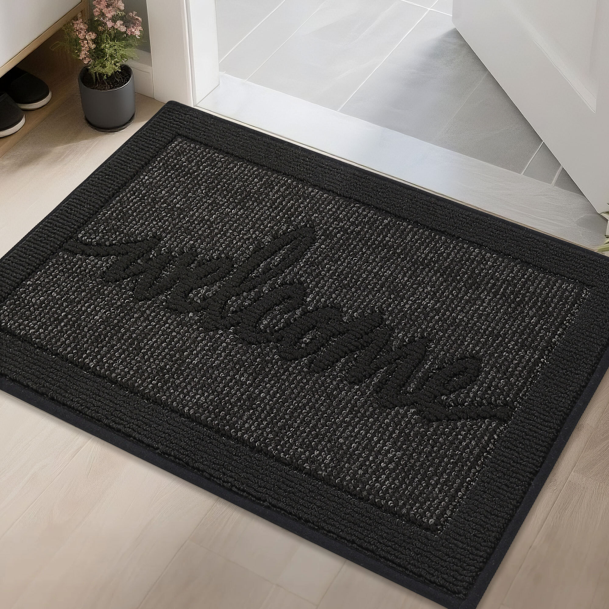 Arlmont & Co. Door Mat,Absorbent Dirt Welcome Mat,Non-Slip Entryway ...