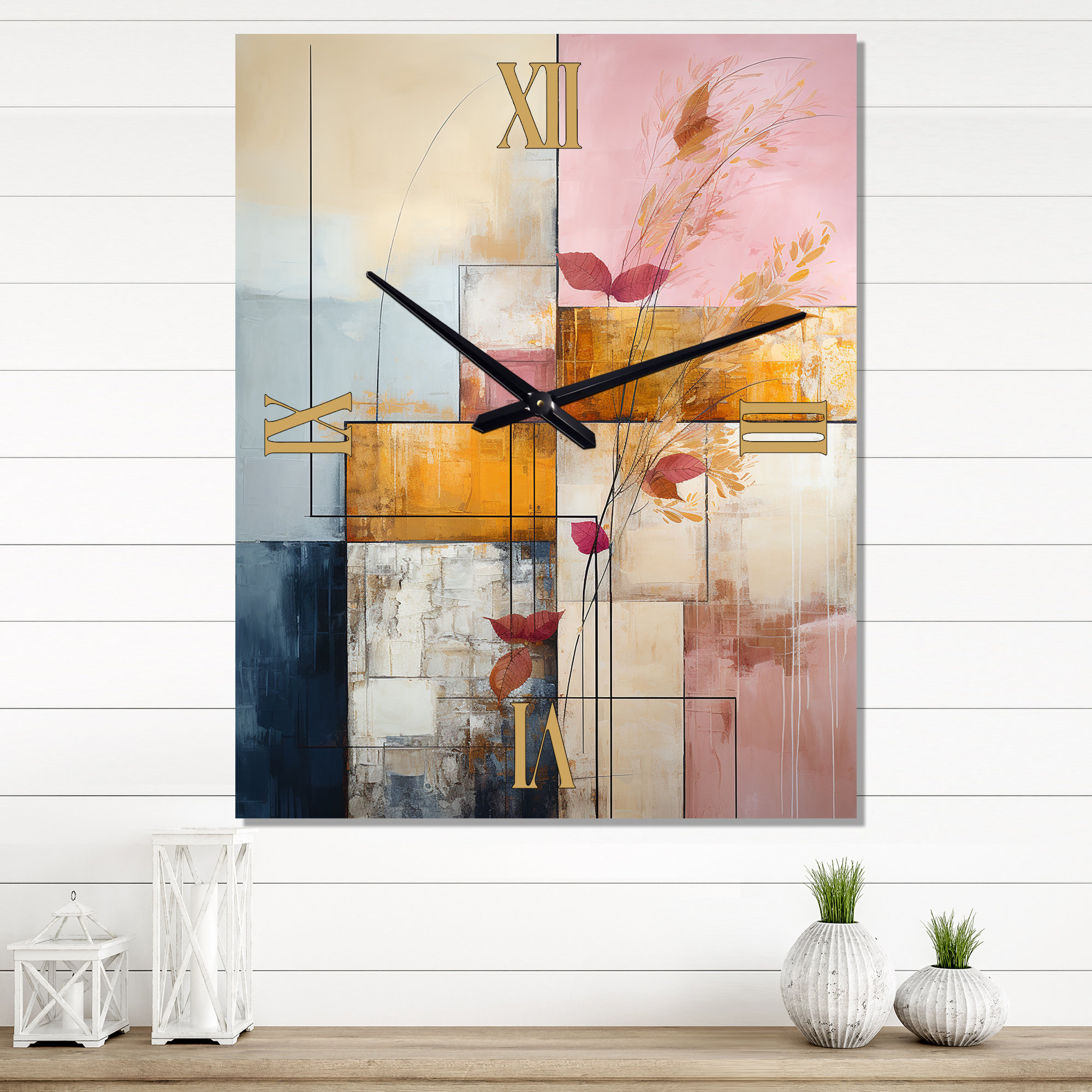 Design Art Allure Boho Chic Watercolor In Vintage Pink Gold I ...