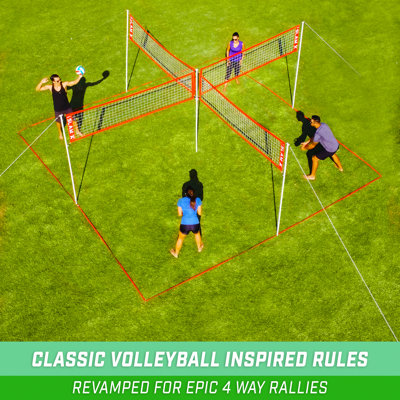 GoSports Slam X 4 Way Volleyball Game Set - Ultimate Backyard & Beach ...