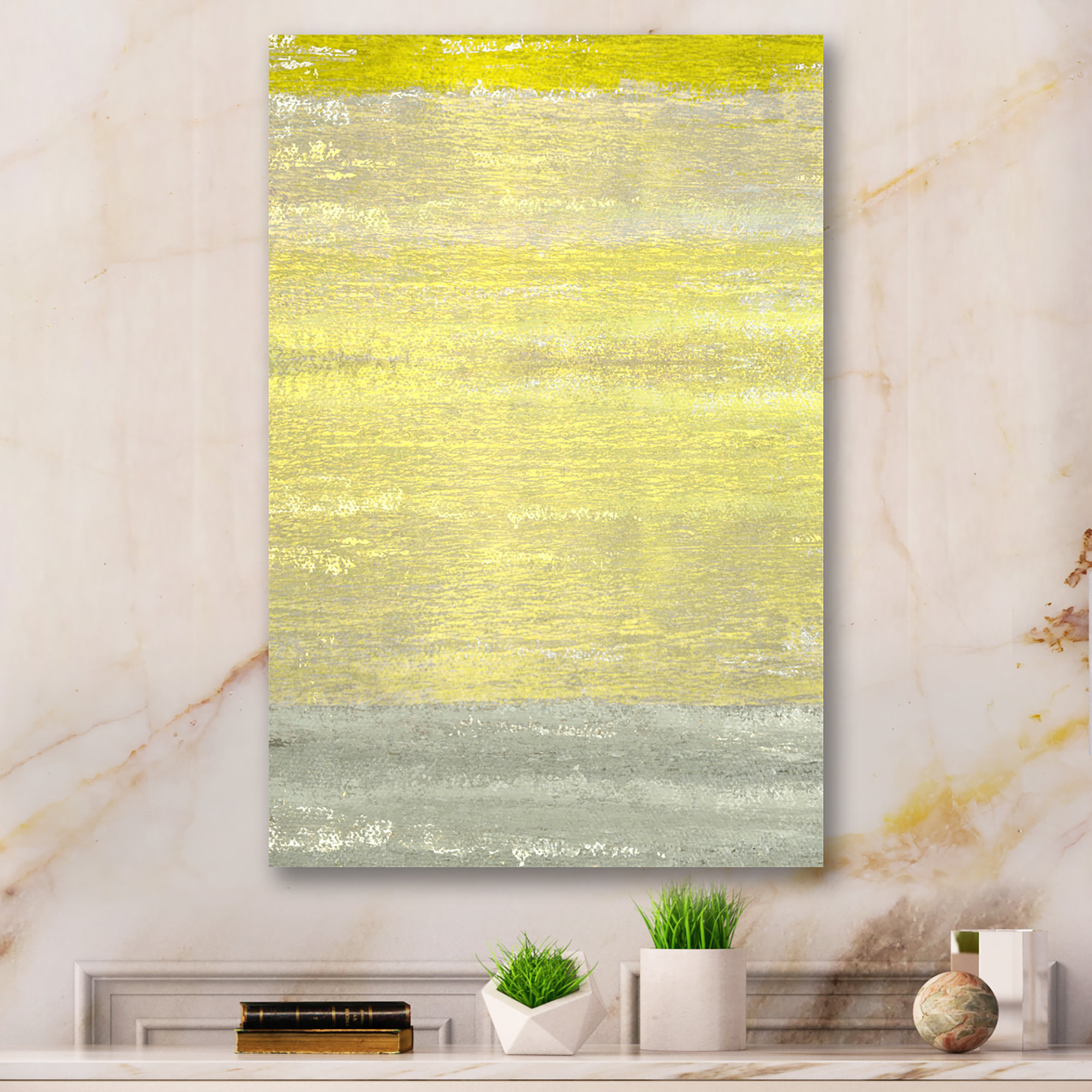 Wrought Studio™ Yellow And Gray Merging Abstract XVIII - Modern ...