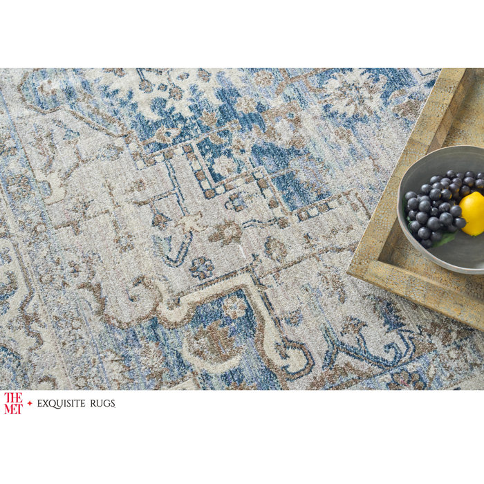 Exquisite Rugs The Met x Exquisite Rugs Blue/Beige Area Rug | Perigold