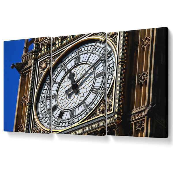 Ebern Designs Big Ben Face - 3 Piece Wrapped Canvas Print | Wayfair.co.uk