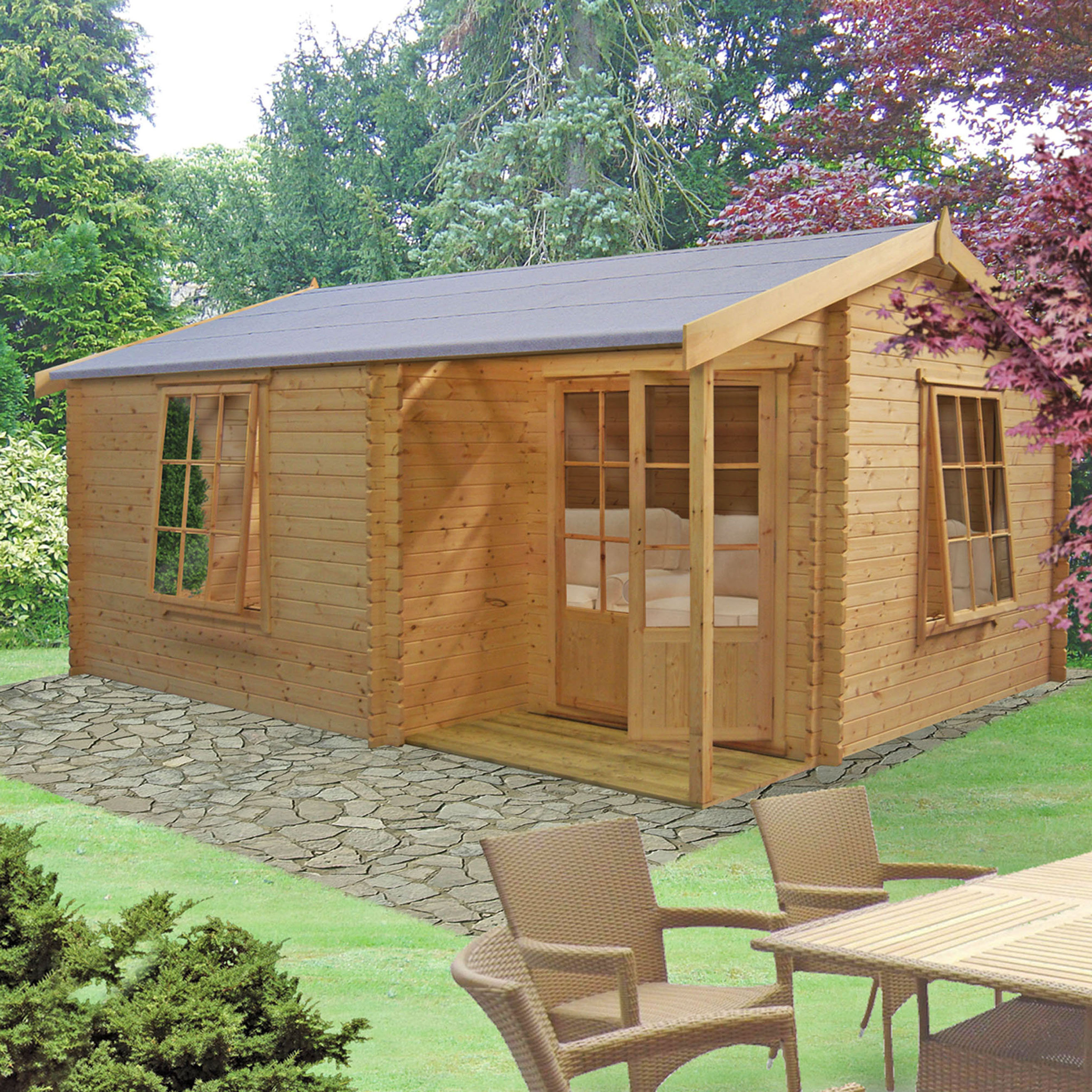 Shire GB Caratunk 18 x 12 Ft. Tongue and Groove Log Cabin | Wayfair.co.uk