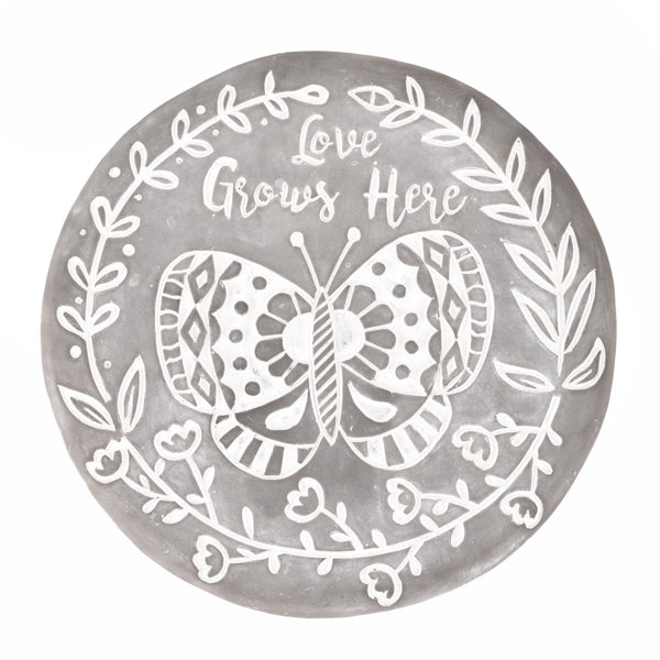 Happy Larry Schram Love Grows Here Stepping Stone | Wayfair.co.uk