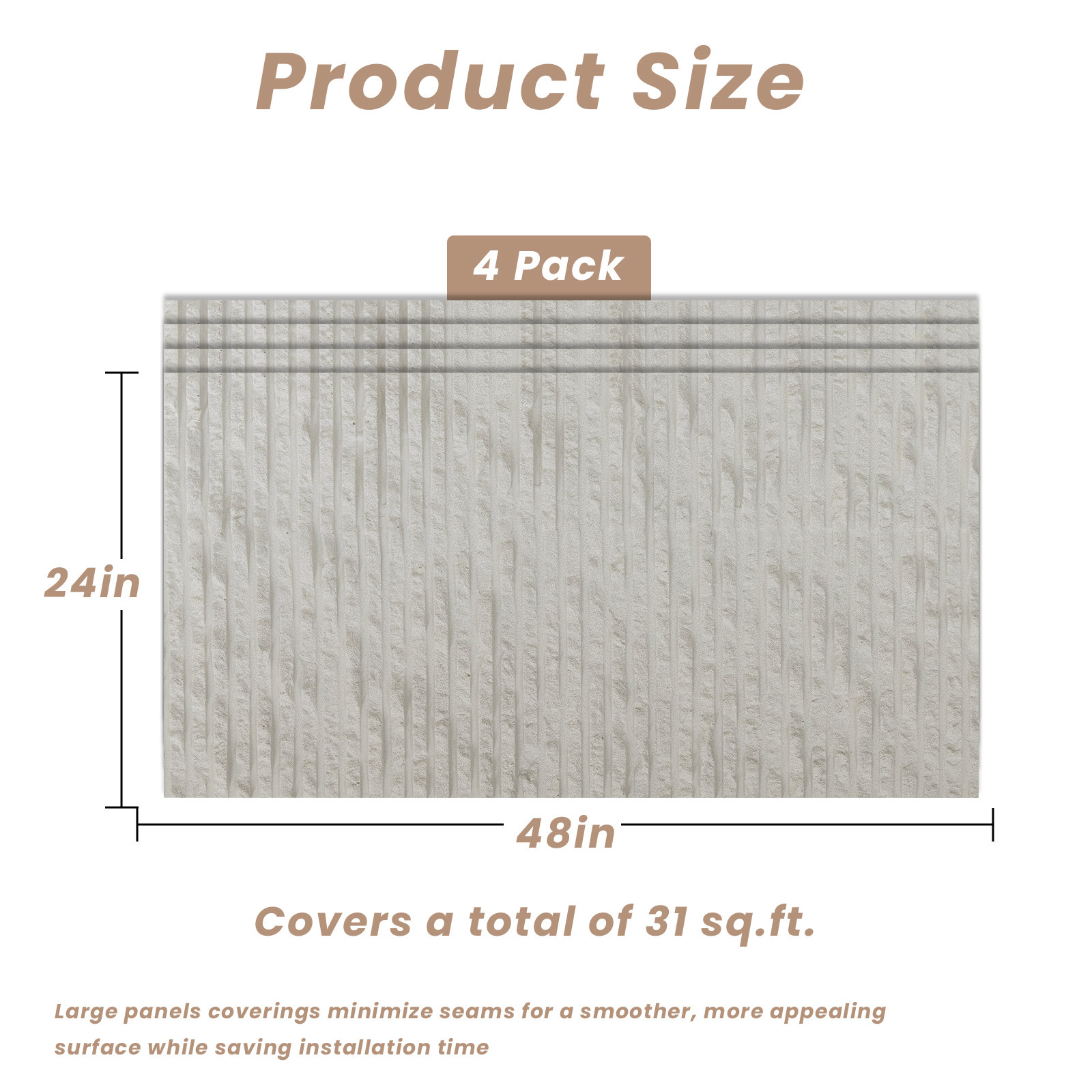 POPRHINO 4-pack Rectangular 3d Wall Panels For Interior Wall Décor ...