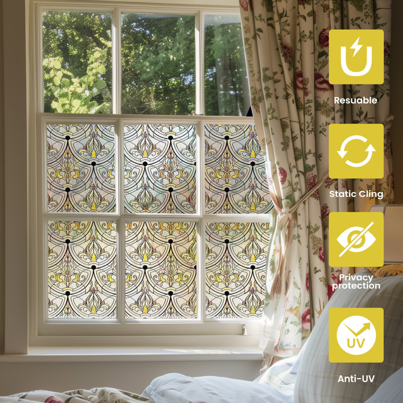 Bungalow Rose Ironwork Design Glass Accent Window Film & Reviews | Wayfair
