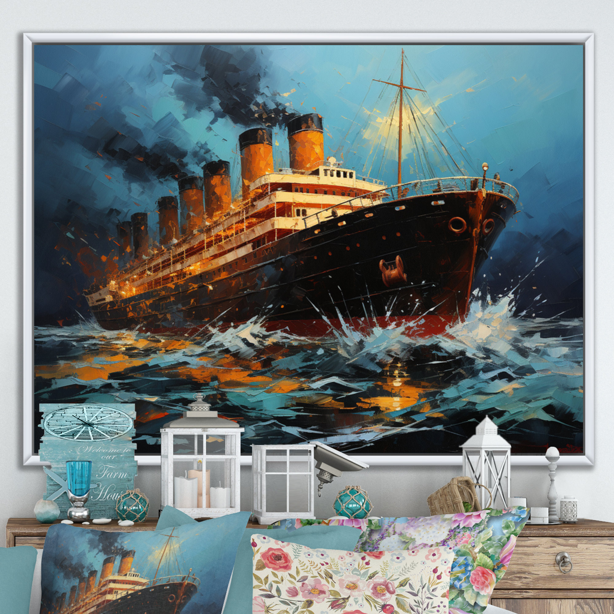 Breakwater Bay " Boat Titanic Collage Interwoven II " on Canvas | Wayfair