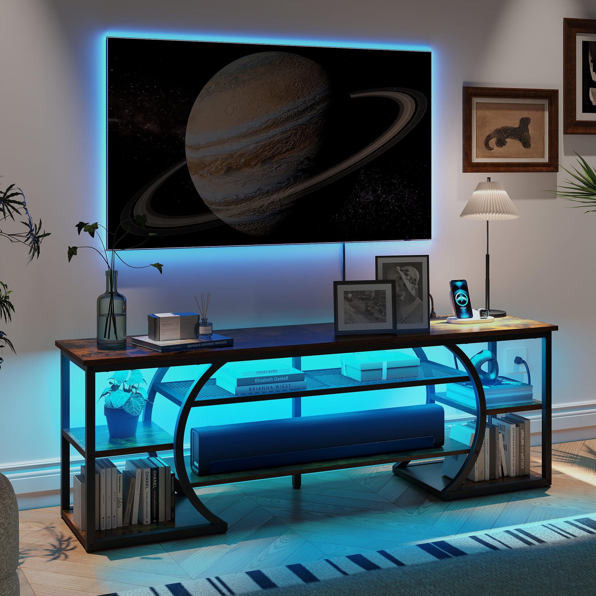 17 Stories TV Stand for 65/70Inch TV,LED TV Stands fo Living Room w ...