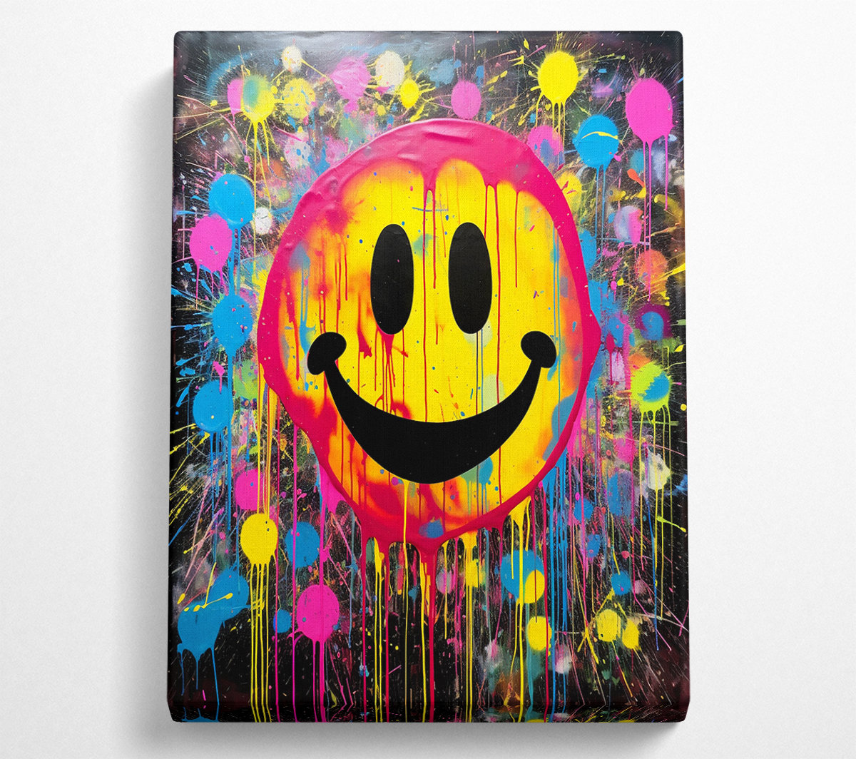Happy Larry Smiley Face Urban Canvas Art Print | Wayfair.co.uk
