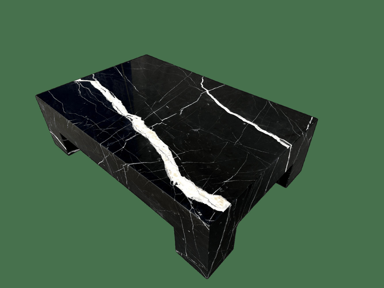 BETACH Genuine Marble Rectangular Coffee Table - Nero Black Marble ...