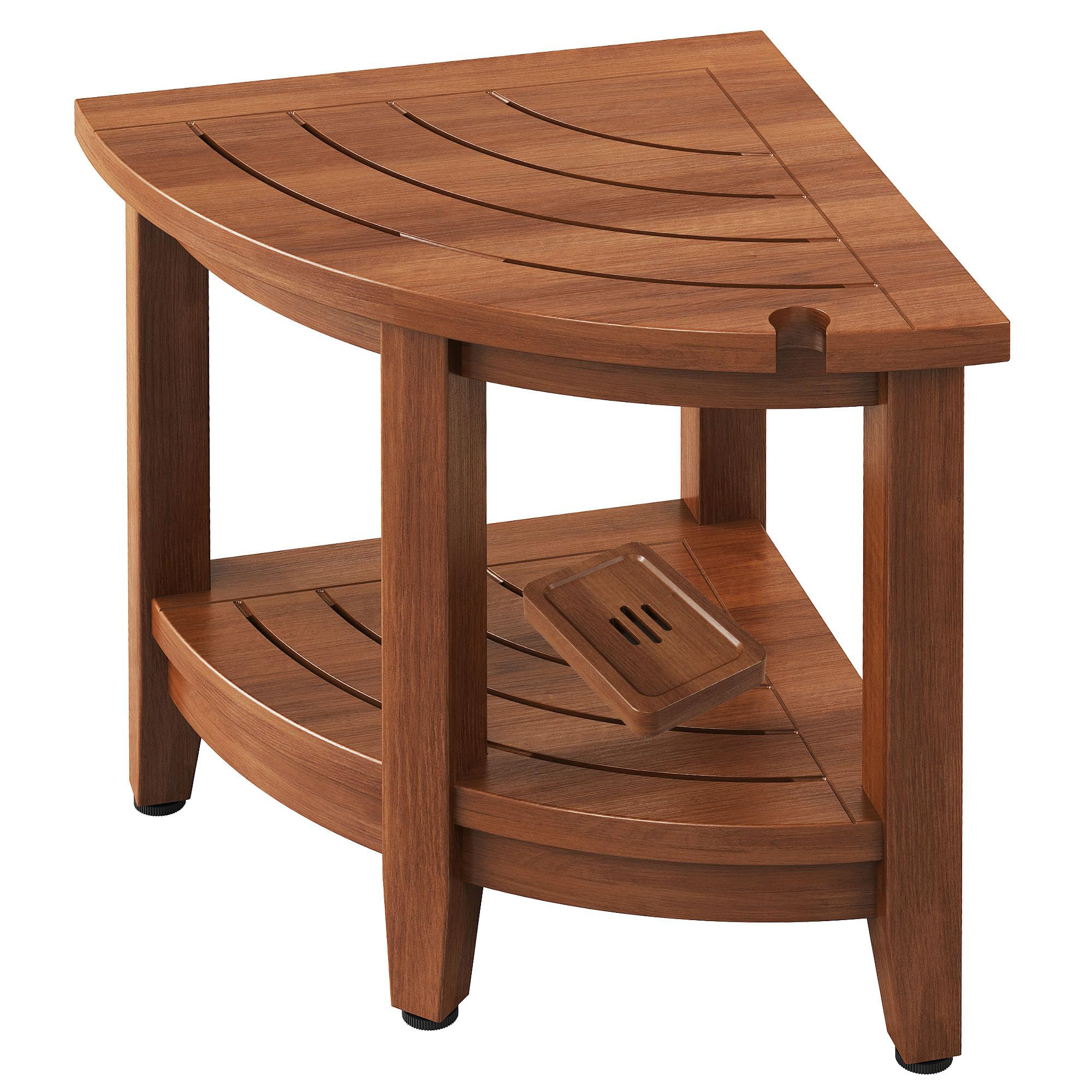 Latitude Run® Banc de douche en teck pour coin, tabouret de chaise de ...