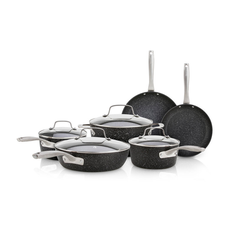 Bialetti Titan Textured Nonstick 10 Piece Cookware Set, Black & Reviews ...