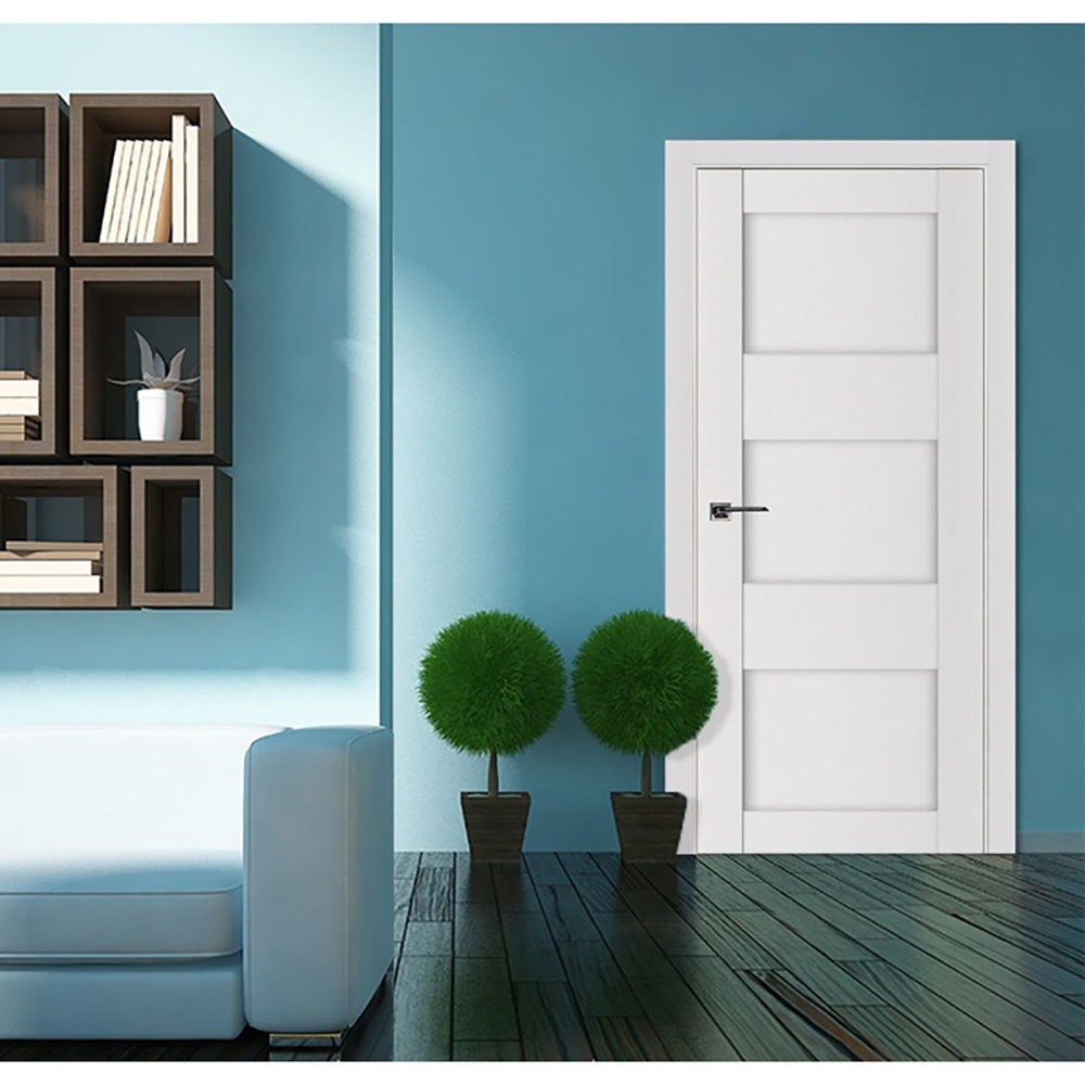 Nova Hardware Stile 044 Soft White Laminated Modern Interior Door Slab ...