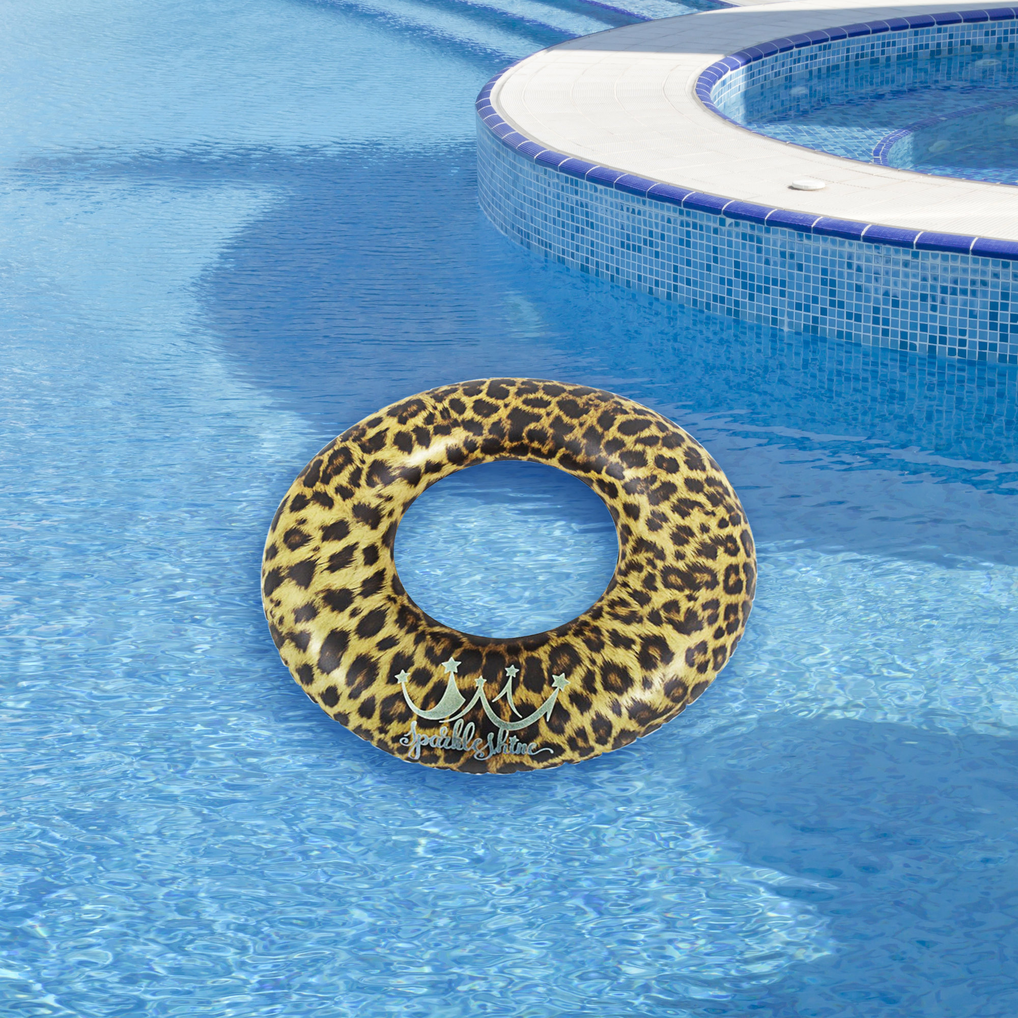 Pool Central Inflatable Leopard Print Swimming Pool Inner Tube - 35 ...