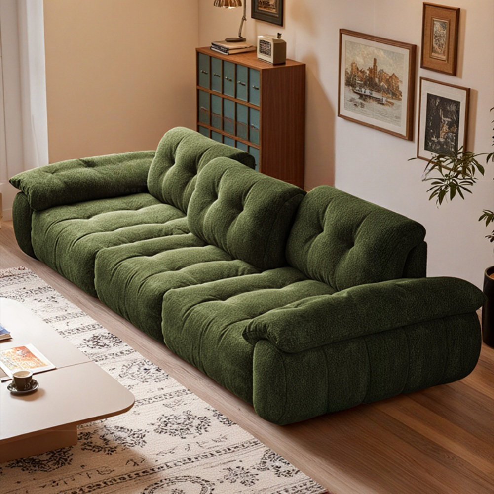 Wrought Studio™ Mid-Century Green Adjustable Backrest Sofa | Wayfair