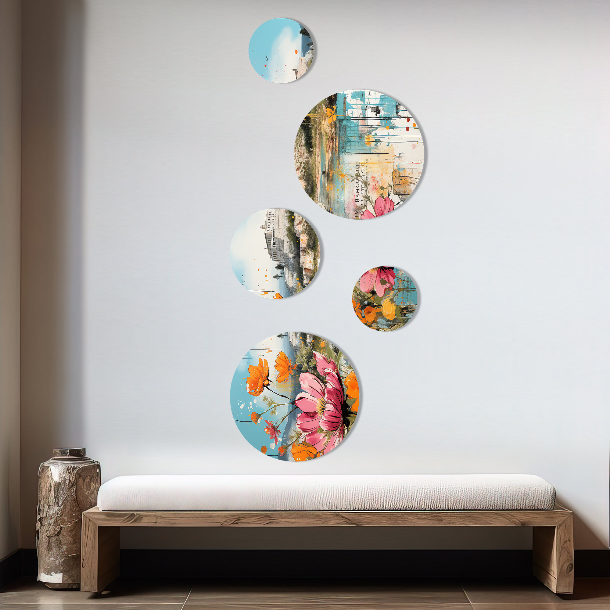 Lark Manor™ Ancient Ruins Athens II - Athens Round Wall Art Set Of 5 ...