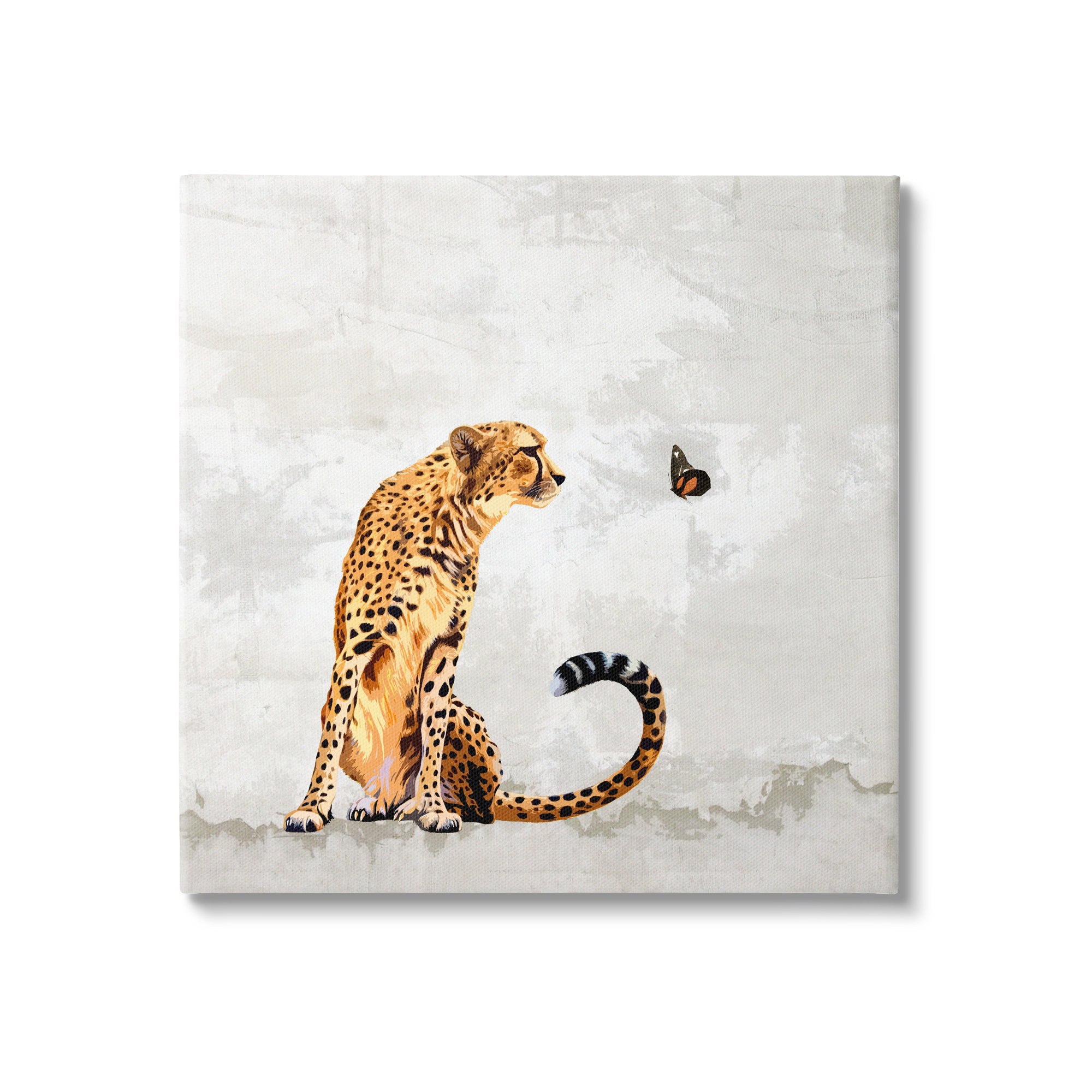 Stupell Industries Cheetah and Butterfly Abstract Nature by Karen Smith ...