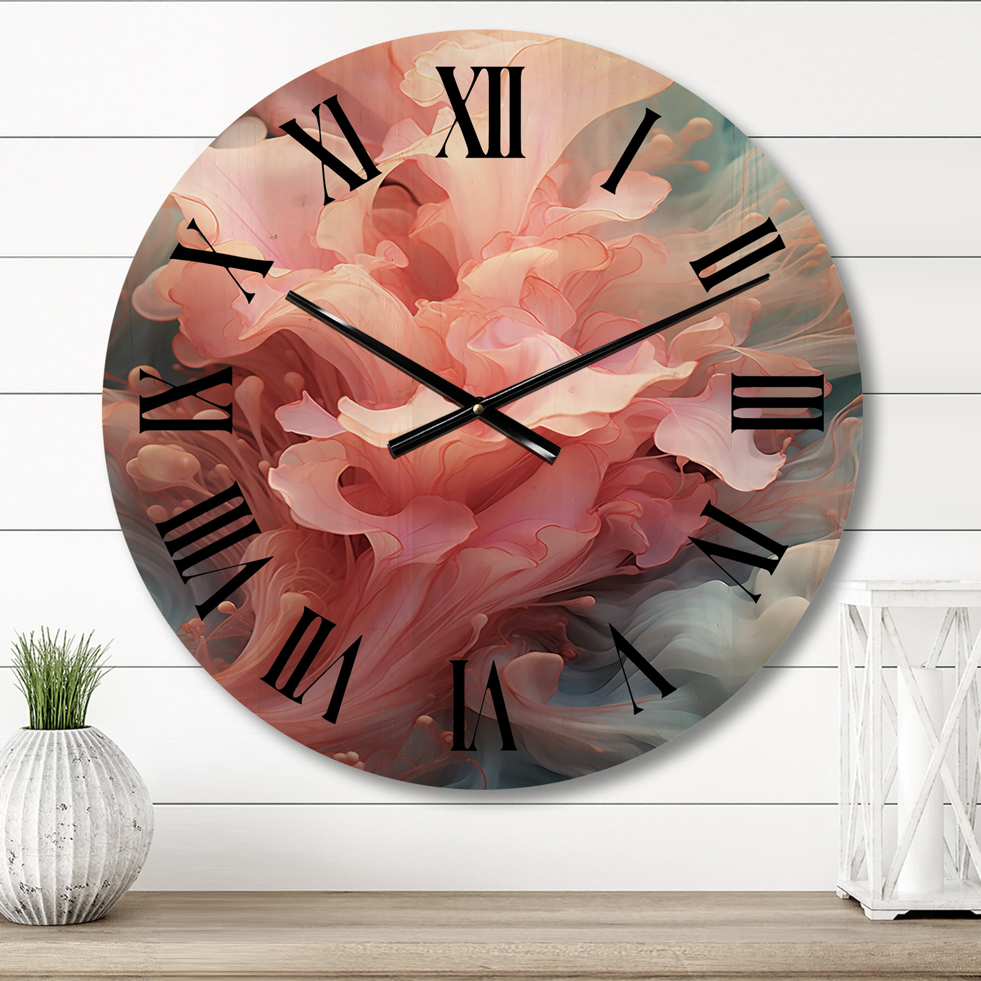 East Urban Home Blue and Light Pink Abstract Playfulness - Abstract ...