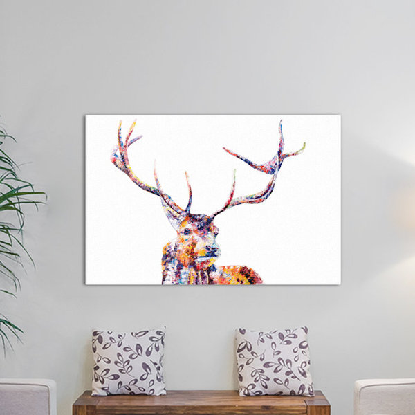 East Urban Home 'Stag' Print on Canvas | Wayfair