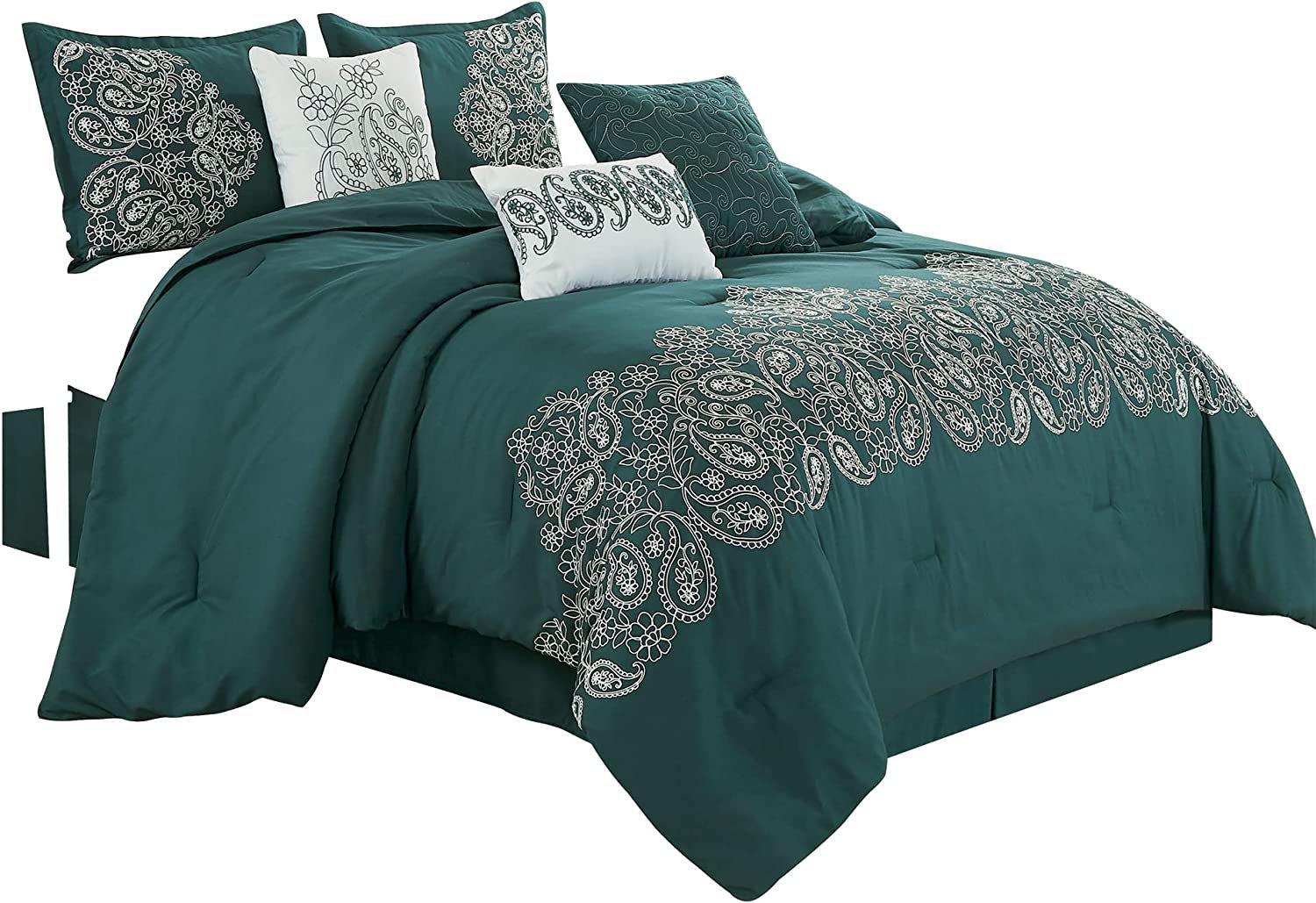 Chezmoi Collection 7 Piece Paisley Embroidered Comforter Set & Reviews ...