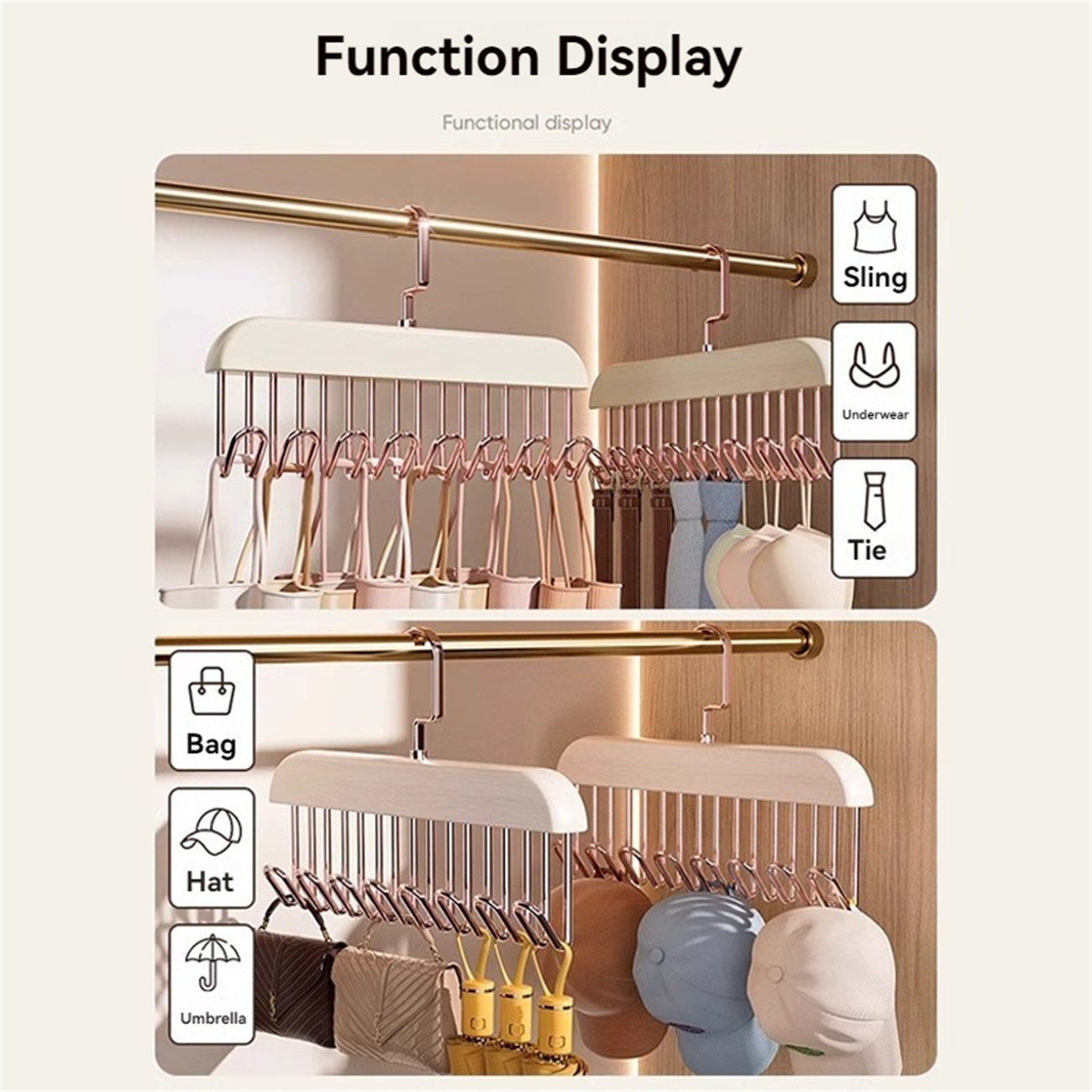 Rebrilliant Solid Wood Multi-Functional Clothes Hanger | Wayfair