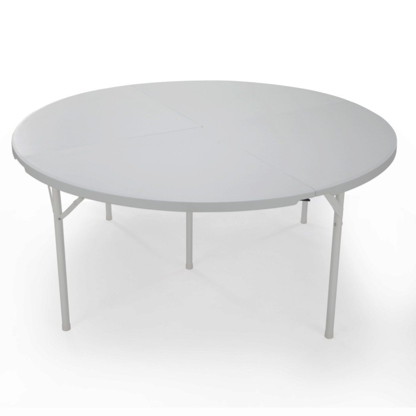 Builddecor Round Plastic Folding Table With Carrying Handle, 66" Heavy ...