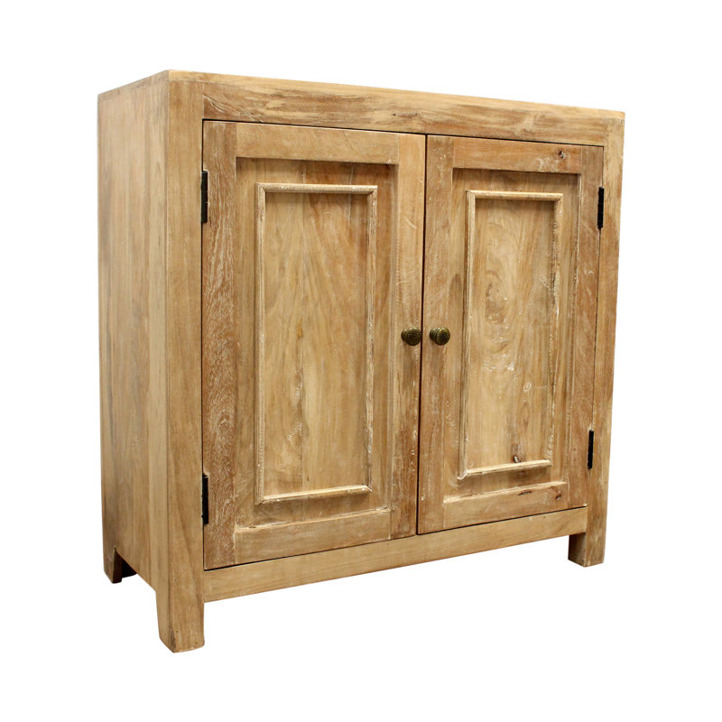 Gracie Oaks Bronstein 36" 2-door Solid Wood Sideboard In Natural Finish ...