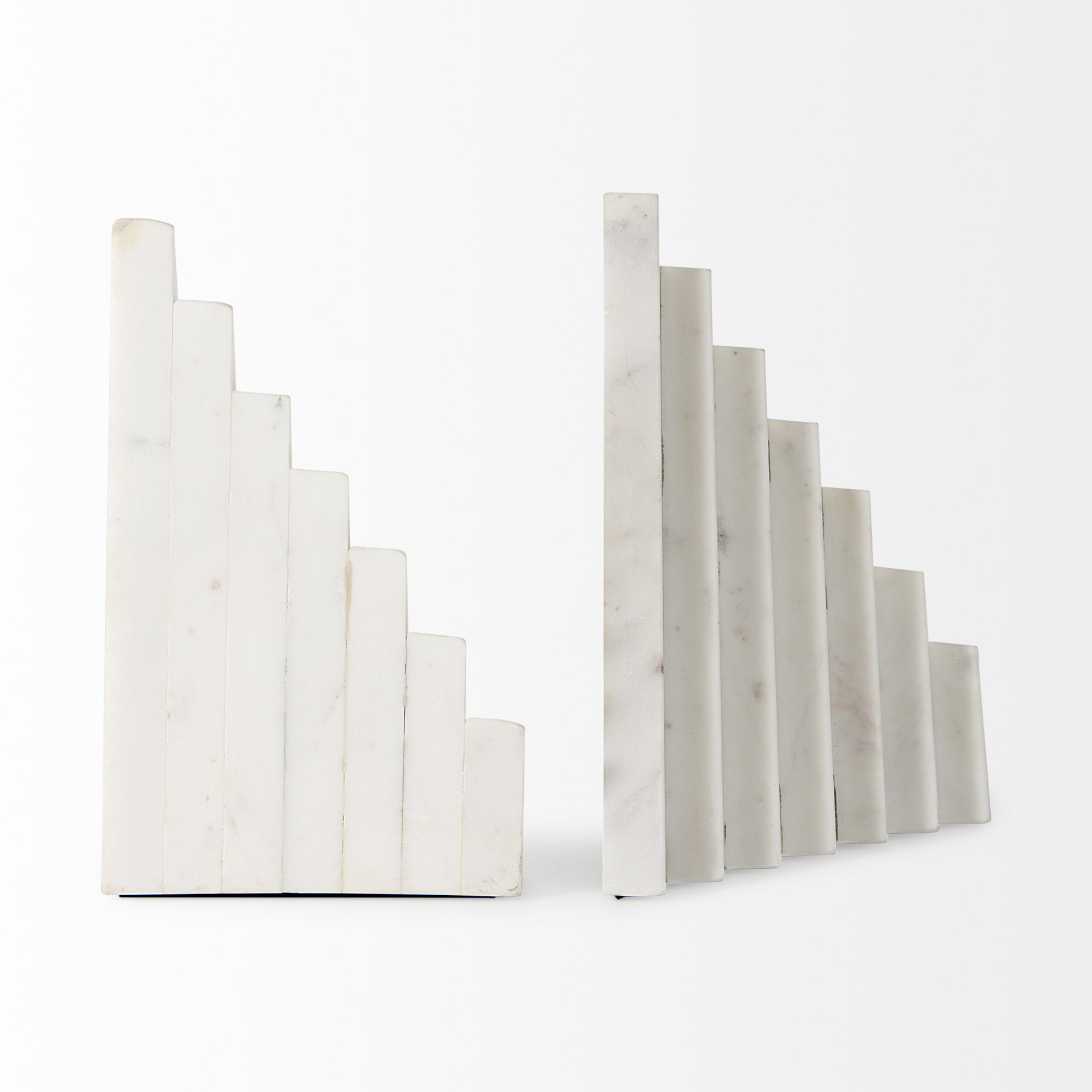 Latitude Run® 3D Modern Stepped Triangle Marble Bookends - Wayfair Canada