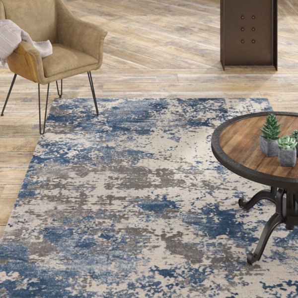 17 Stories Blue/Gray/Cream Rug & Reviews | Wayfair