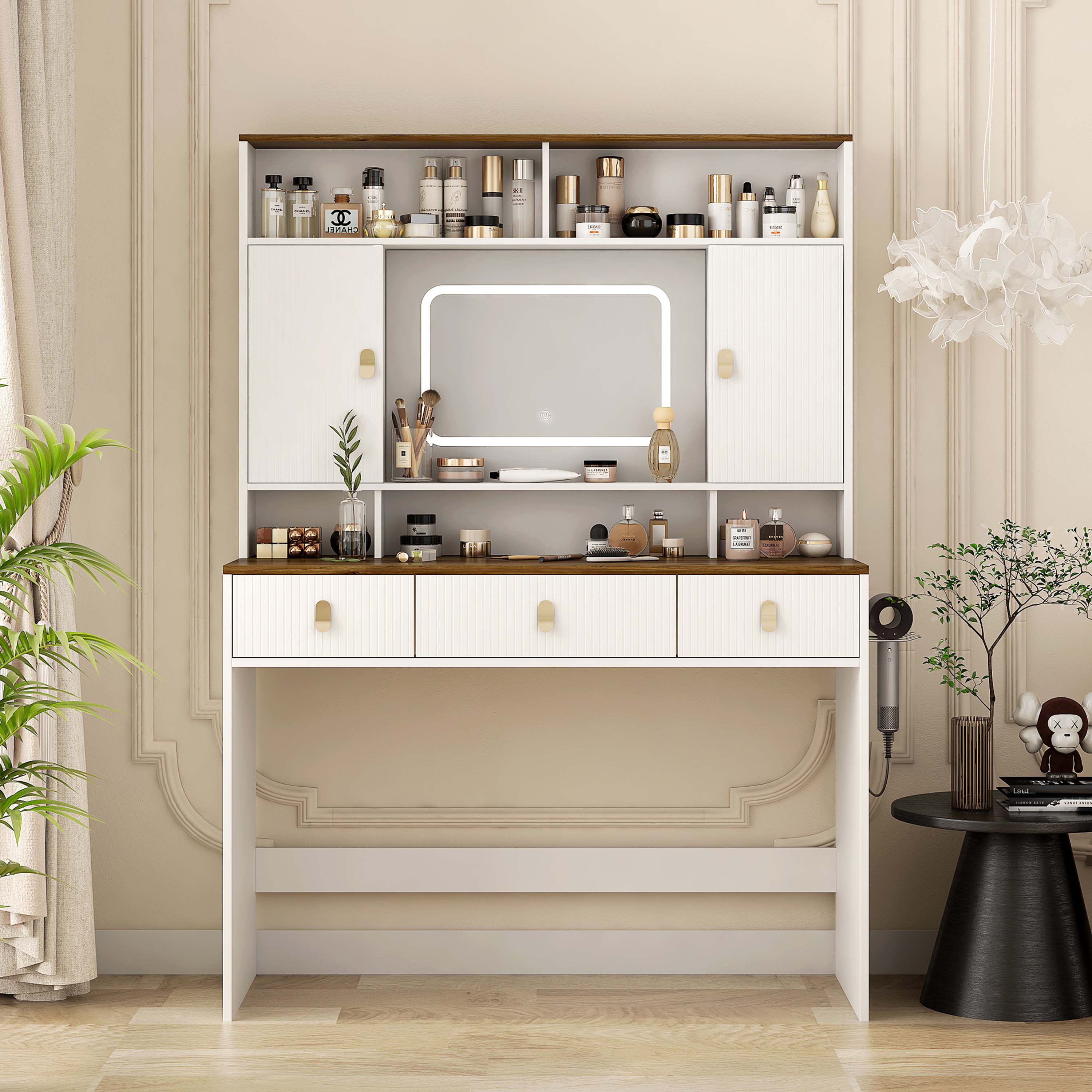 Ivy Bronx Farmhouse Dressing Table Makeup Table, 43" Wide Dressing ...