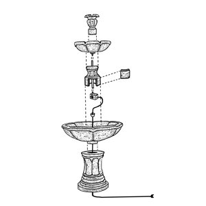 Florence & New Italian Art Company Positano Tiered Cast Stone Fountain ...