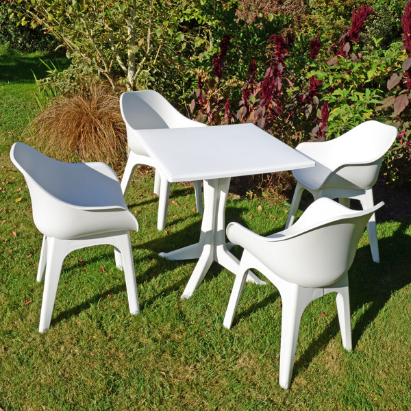 Ebern Designs Ponente Patio Table with 4Chairs Garden Set | Wayfair.co.uk