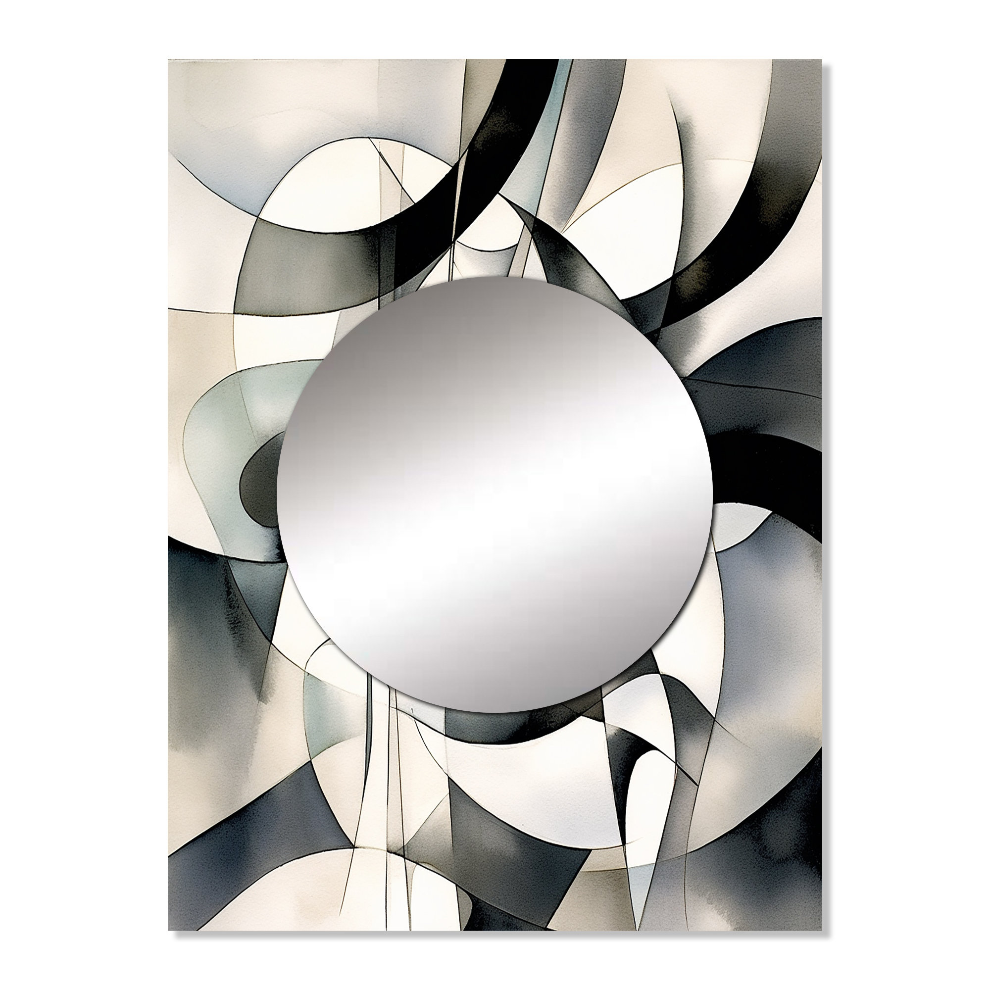 East Urban Home Abstract Neutral XIII - Modern Geometric Mirror Wall ...