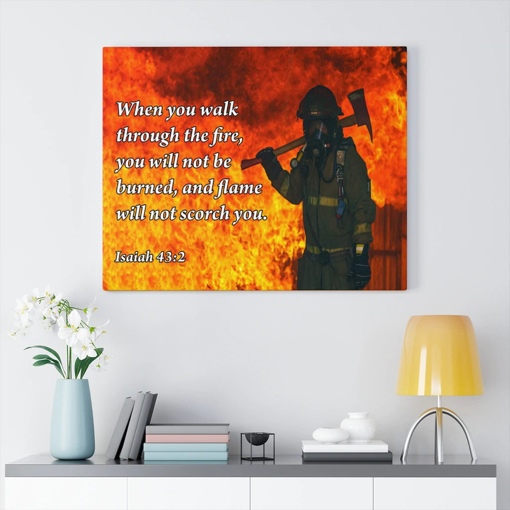 Blue Elephant Walk Through Fire Isaiah 43:2 Firefighter - Wrapped ...