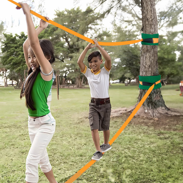 VEVOR Slackline Kit with Training Line, 60 ft Backyard Slack Line ...