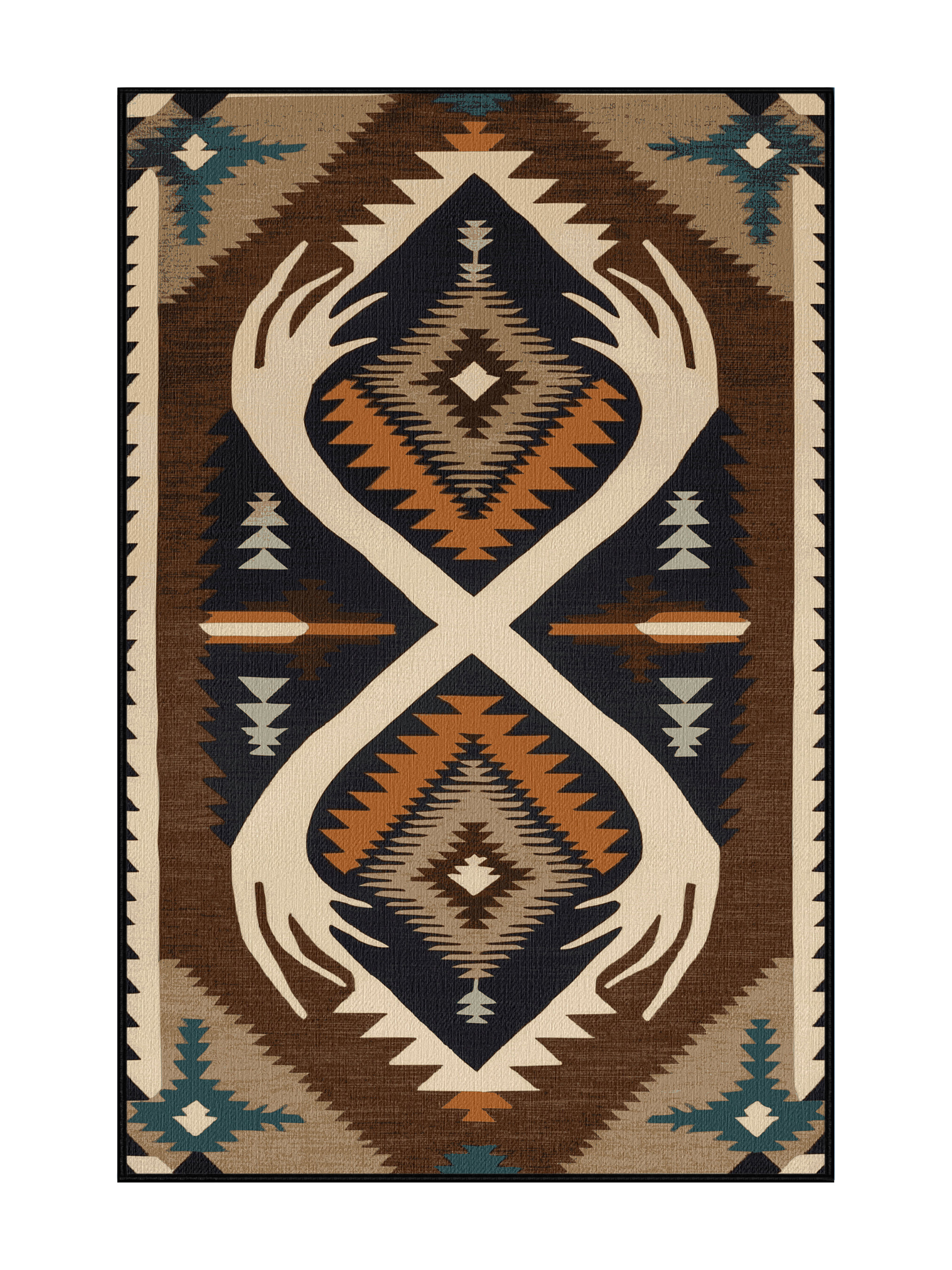 Foundry Select Washable Antler Southwestern Area Rug | Wayfair