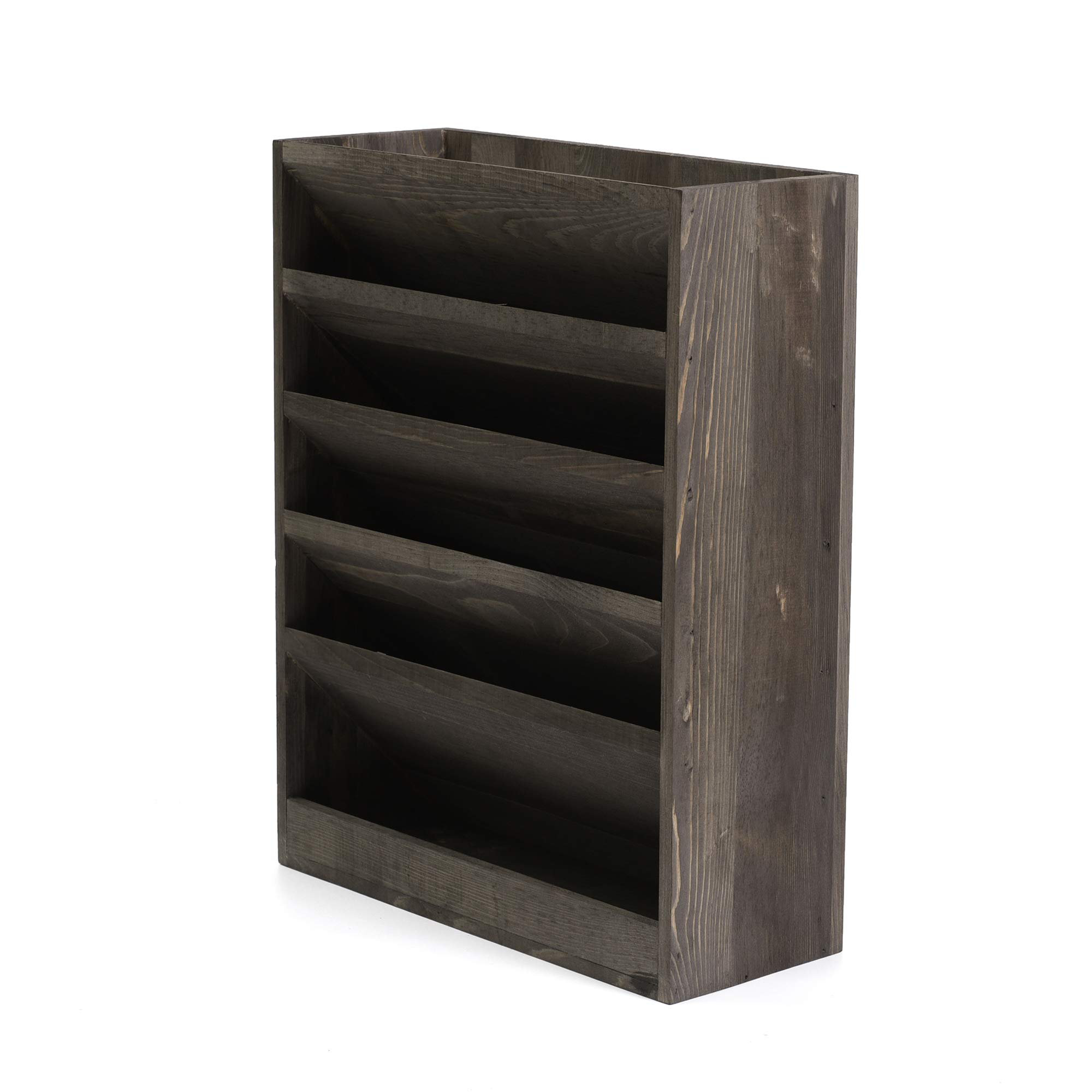 BOJUNTAN Vintage Rustic Wooden 5 Slot Office Desk Or Distressed Torched ...