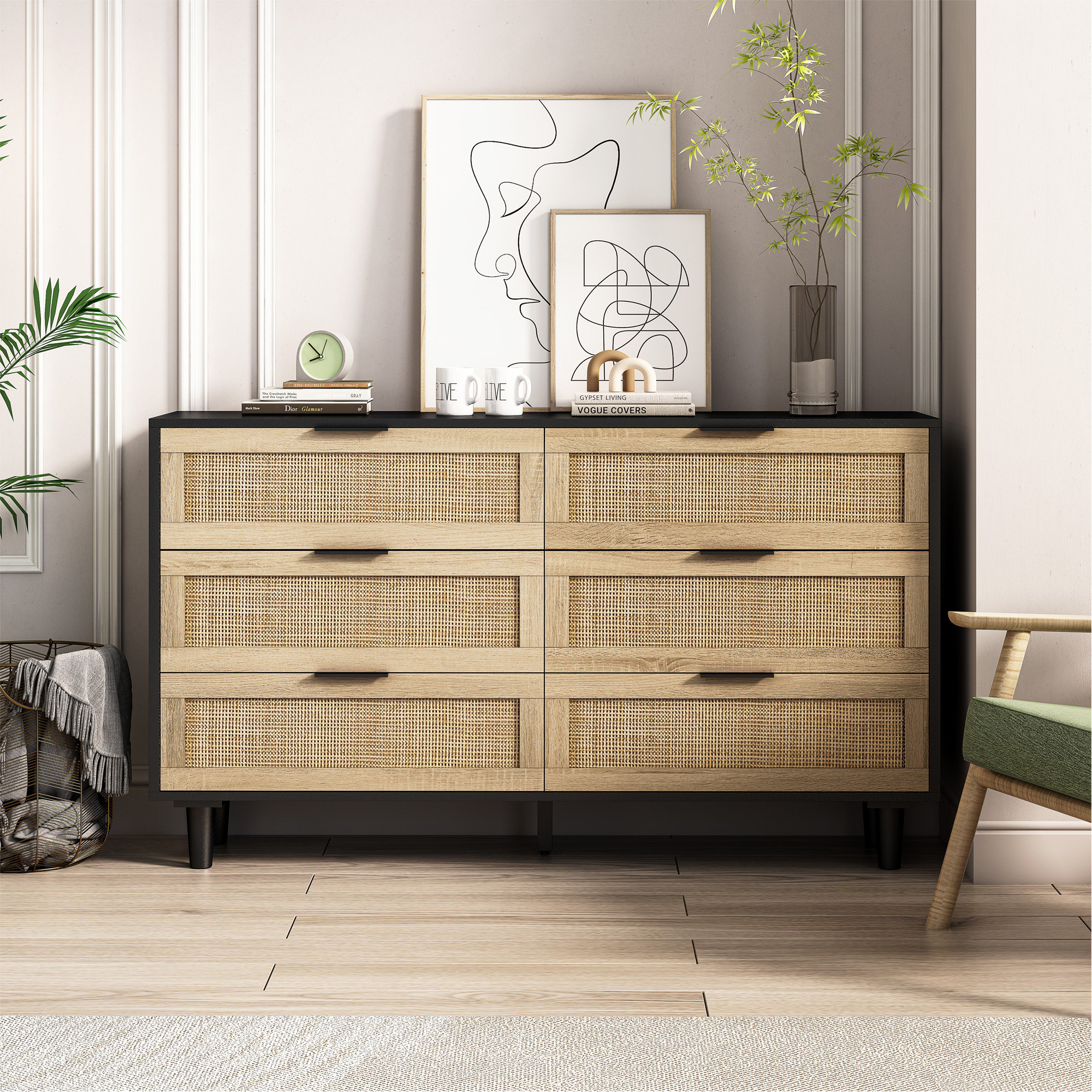 Bay Isle Home™ Stylish Rattan Storage Cabinet With Ample Space For ...