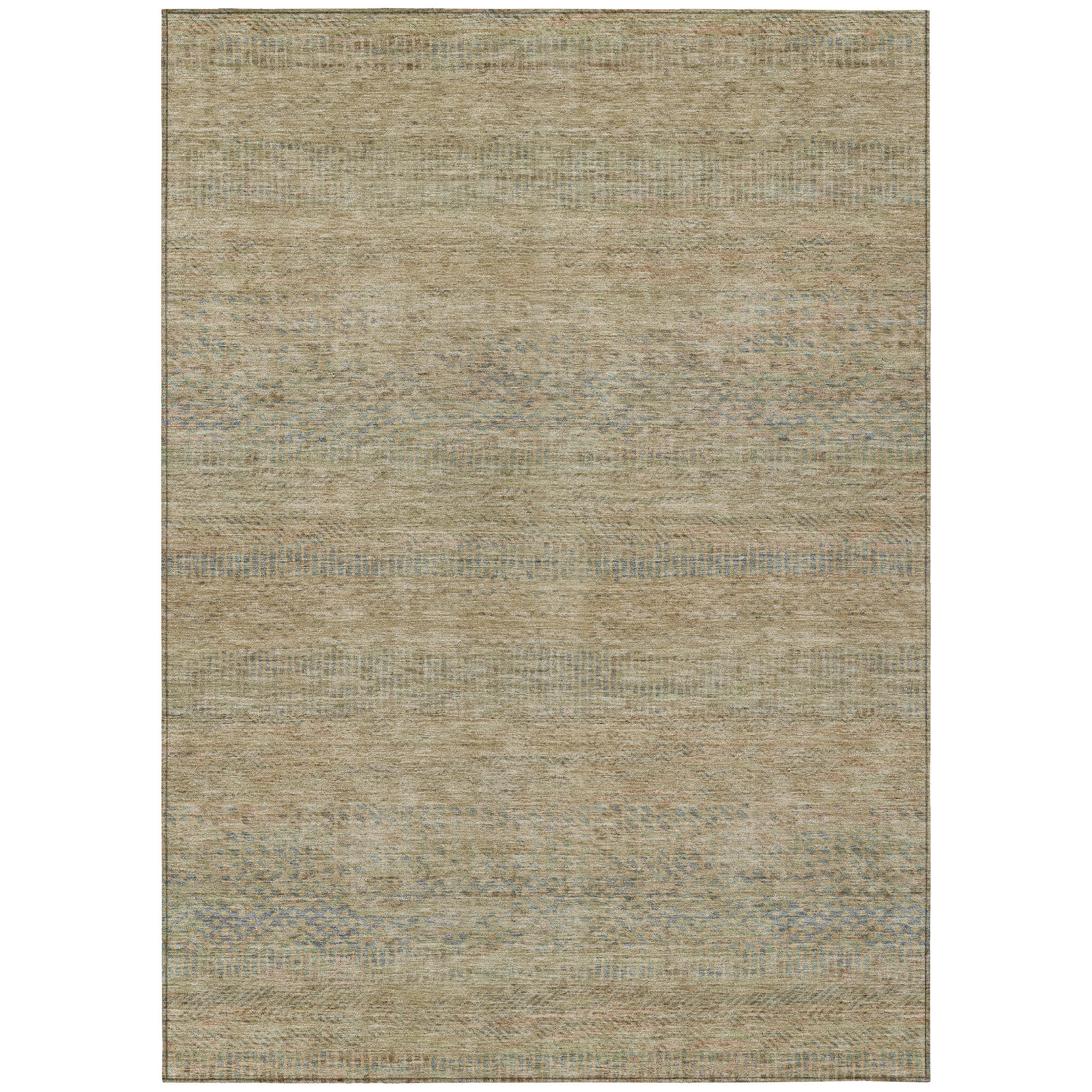 HomeRoots 10' X 14' Taupe Striped Washable Indoor Outdoor Area Rug ...