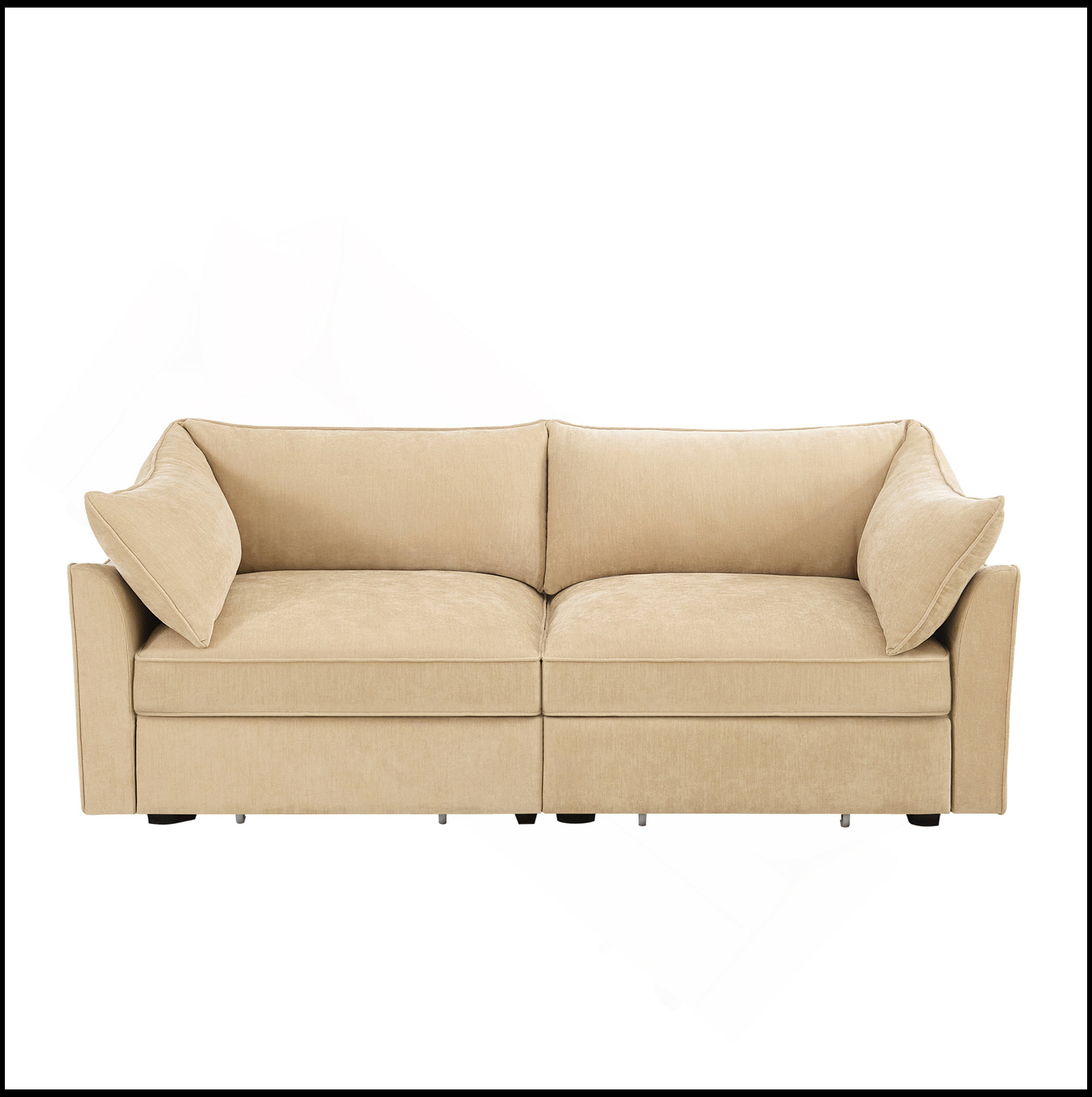 Latitude Run® 2 Seater Sofa With Pull out Storage Drawers Under Each ...