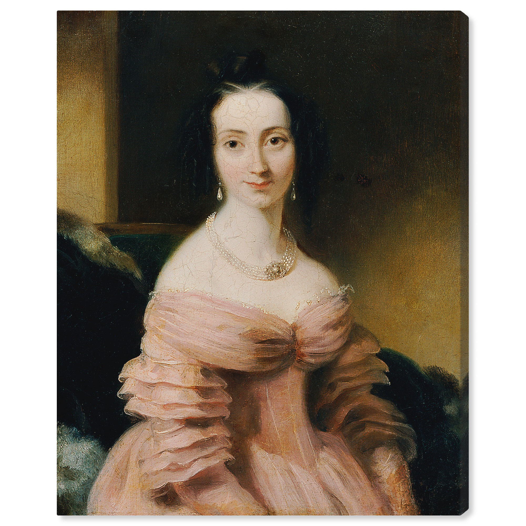 Art Remedy Lady In Burgundy Dress Canvas Vintage Classic Portrait by ...