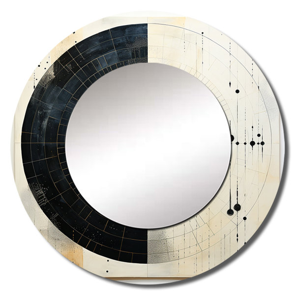 East Urban Home Saahil - Abstract Collages Round Mirror Wall Decor ...