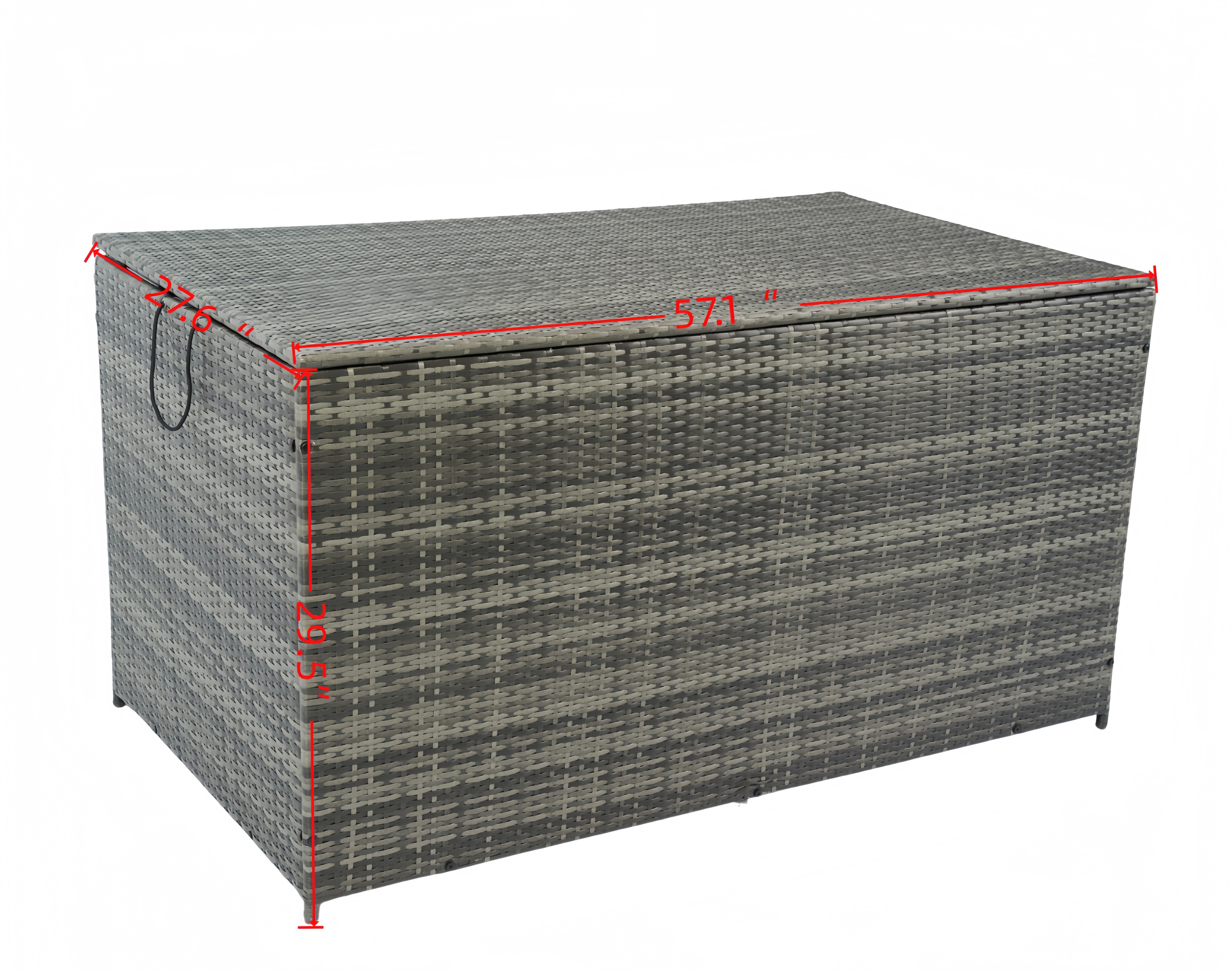 POPULUS TRADING 113 Gallon Wicker Patio Deck Boxes With Lid | Wayfair